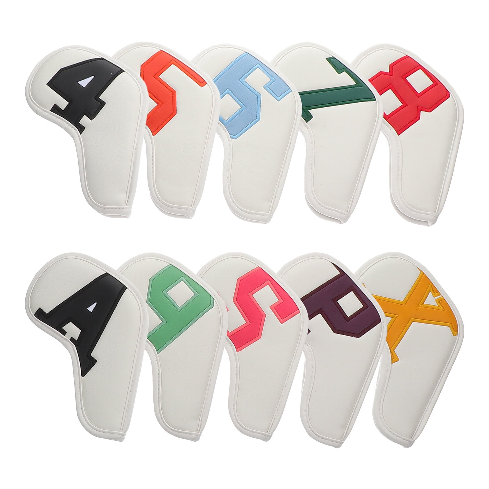 Worgeous 10 Pcs Head Cover Golf Cart Bag Pusher Putter Covers Club ...