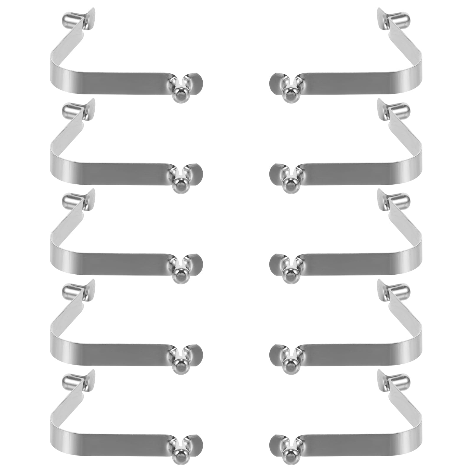 Worgeous 10 Pcs Pole Push Button Spring Clips Trekking Carabiner Silver ...