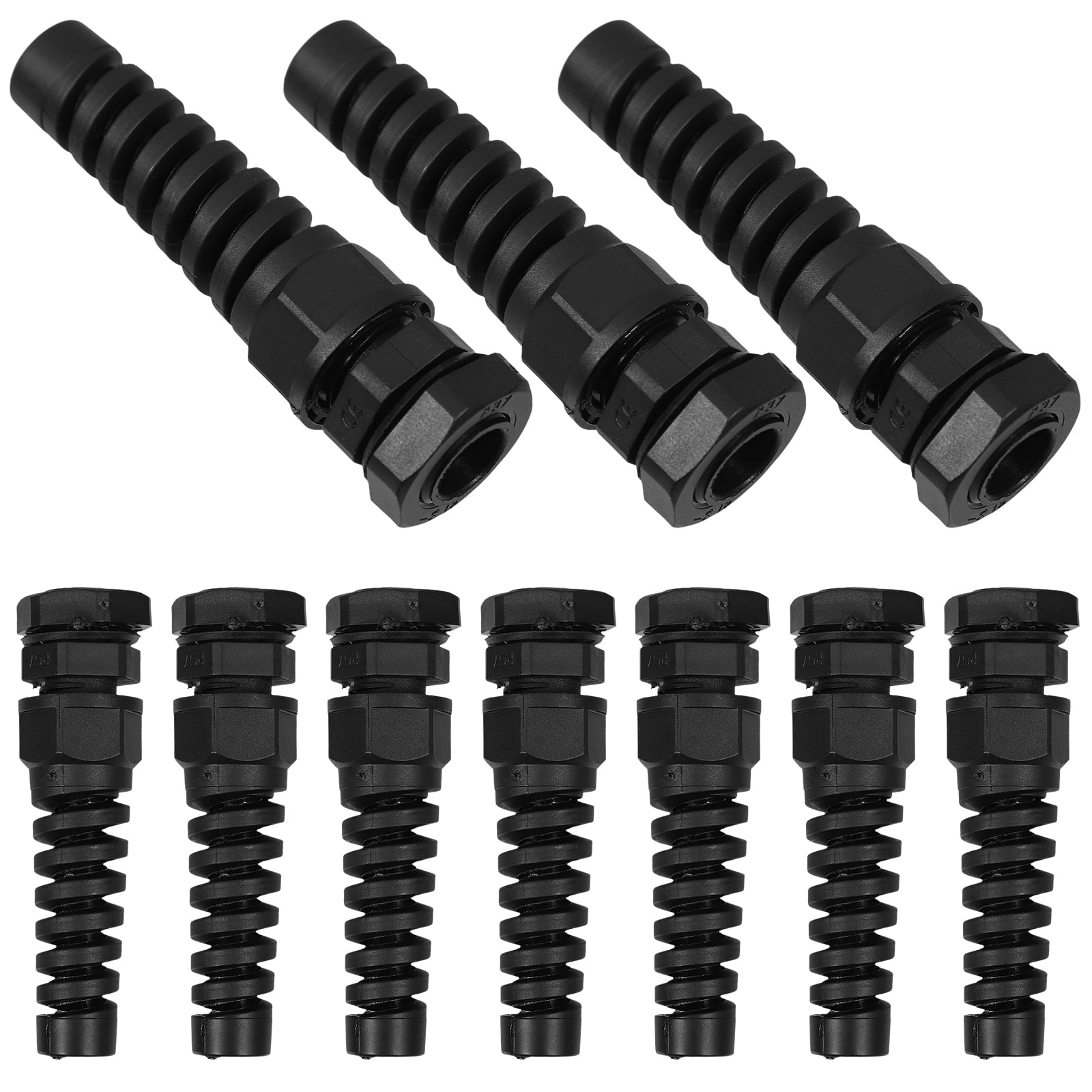 Worgeous 10 Pcs Strain Relief Cord Connector Cable Grip Cars The Wire Black