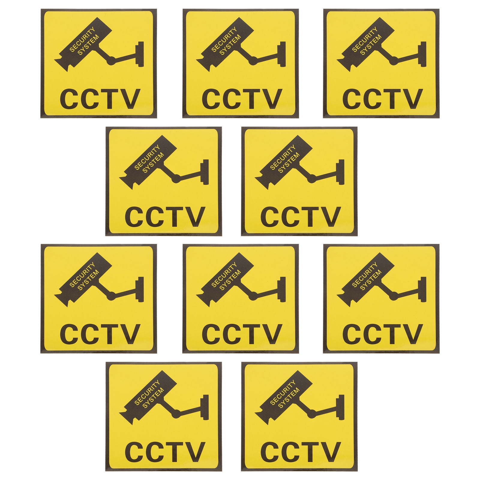 Worgeous 10 Pcs Surveillance Warning Signs Video Stickers Dash Labels ...