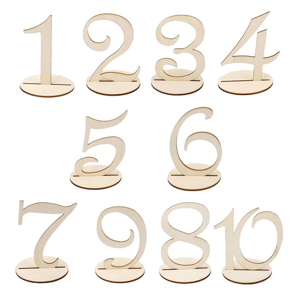 COMPUKAS Wood Wedding Table Numbers Simple Design For Adult Events ...