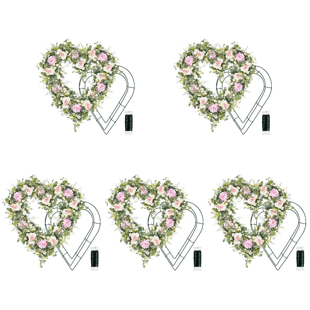 Worgeous 10 Pcs Wreath Frames Heart Wreath Frame Heart Wire Wreath ...