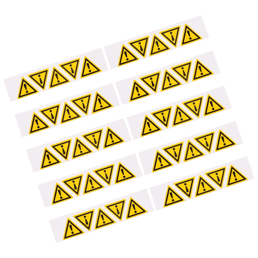 Worgeous 10 Pcs Yellow Warning Sign Car Sticker Smart Thermostat Decor ...