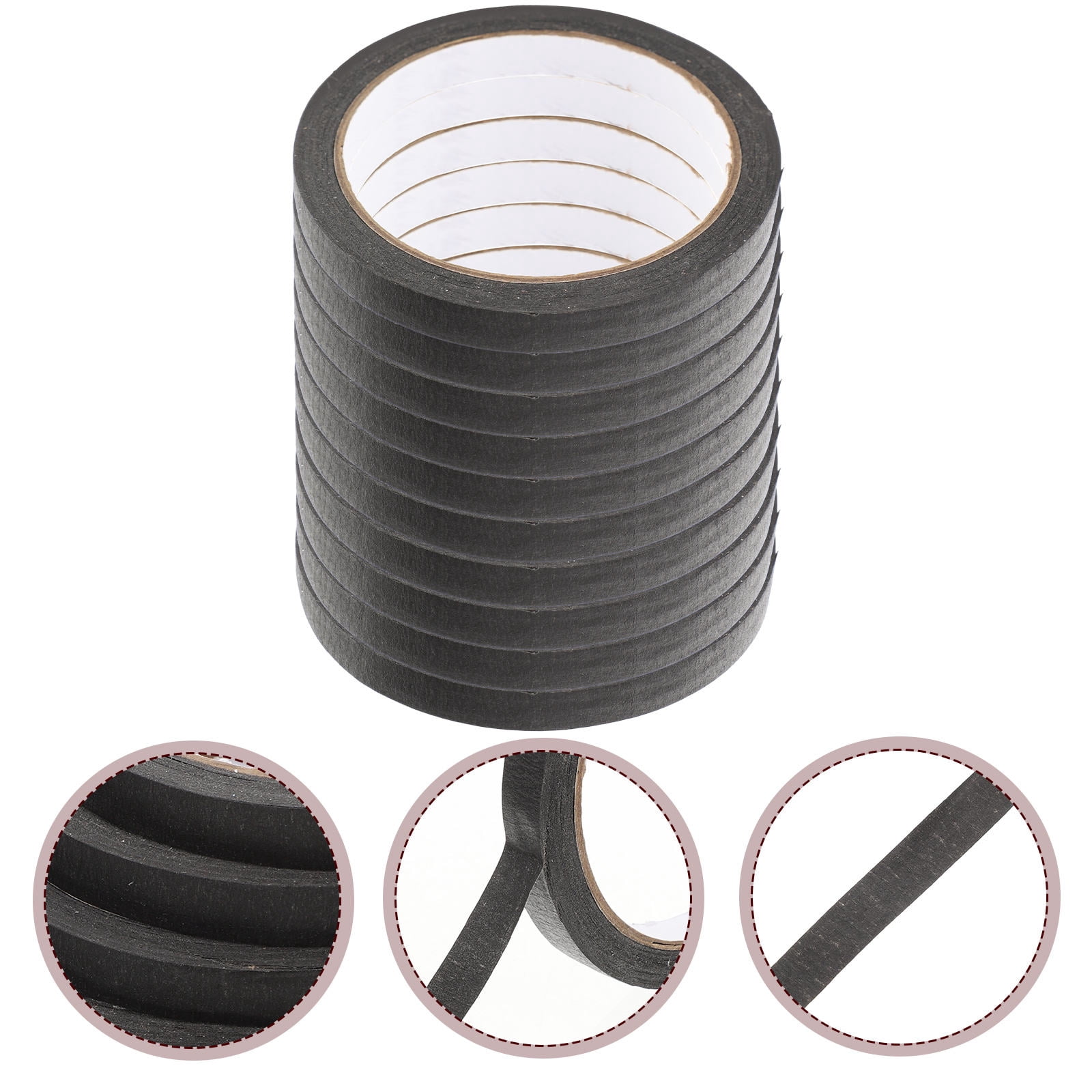 Worgeous Paper Tape for Painting Black 10 Rolls 10mm x 20m per Roll ...