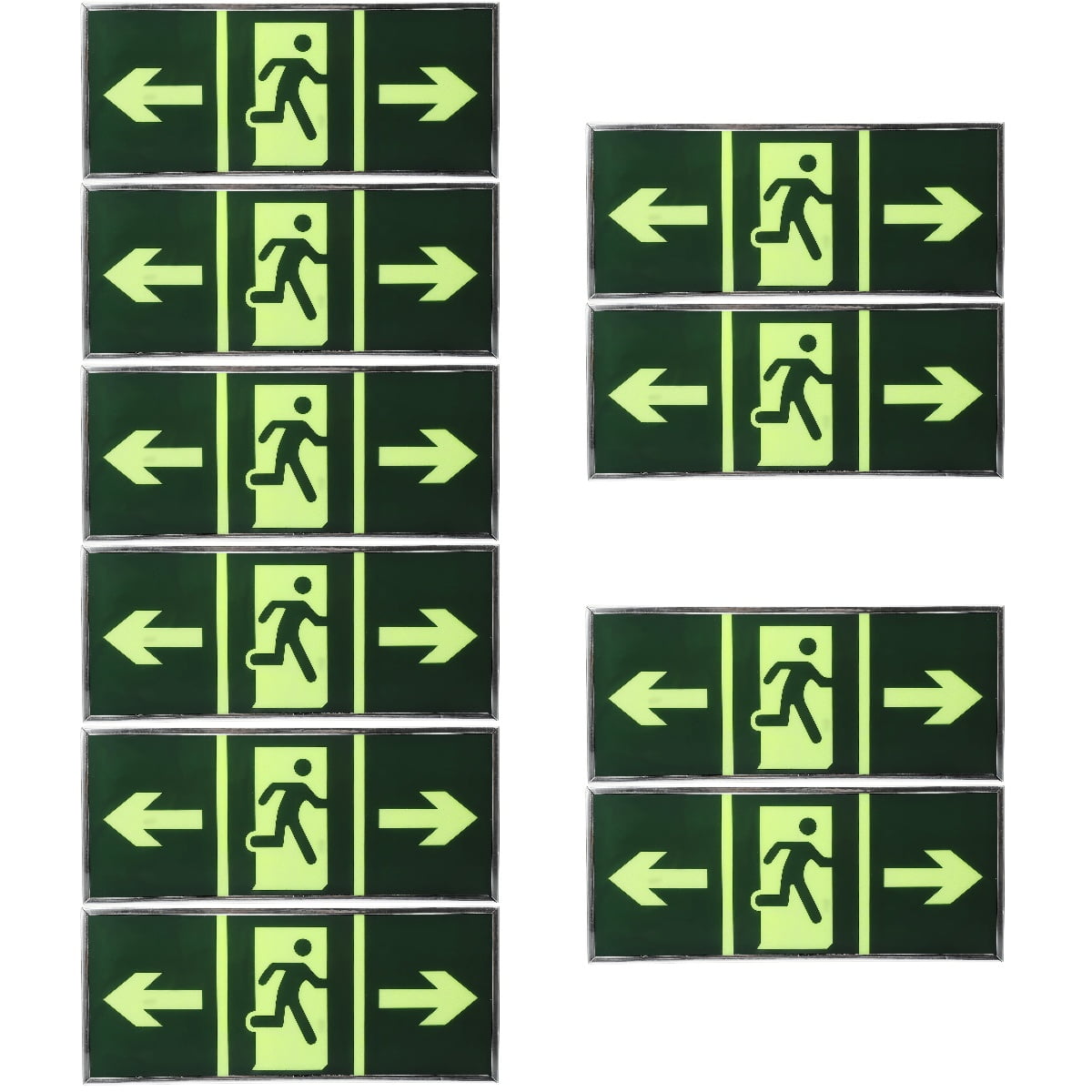 Worgeous 10 pcs Adhesive Emergency Evacuation Sign Luminous Indicator ...