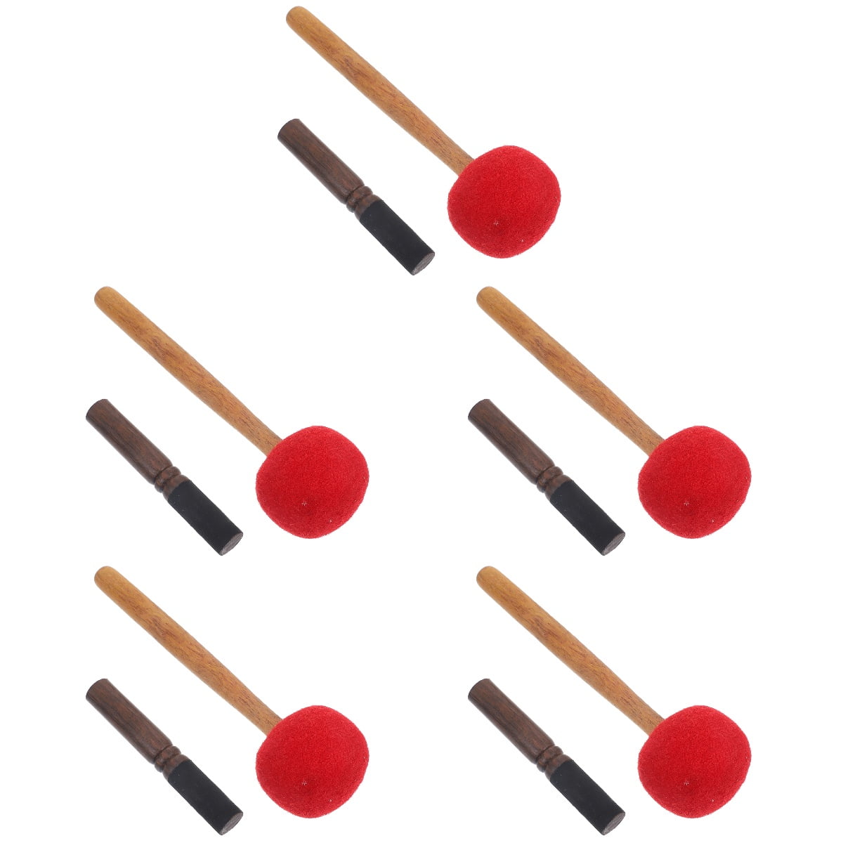 Worgeous 10 pcs Felt Tibet Singing Bowl Mallet Wooden Tibetan Buddha ...