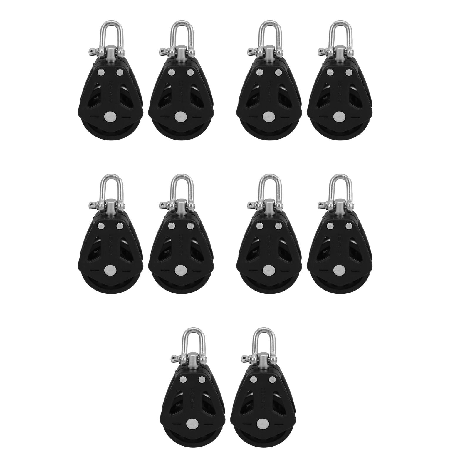 Worgeous 10 pcs Sailing Pulley Blocks Heavy Duty Swivel Lifting Rope ...