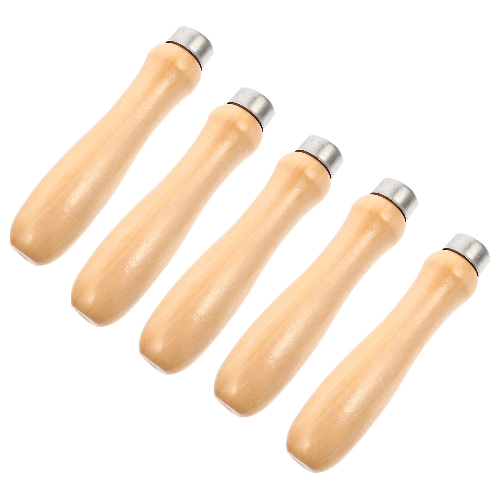 Worgeous 10 pcs Wooden File Handle with Strong Metal Collars for Metal ...