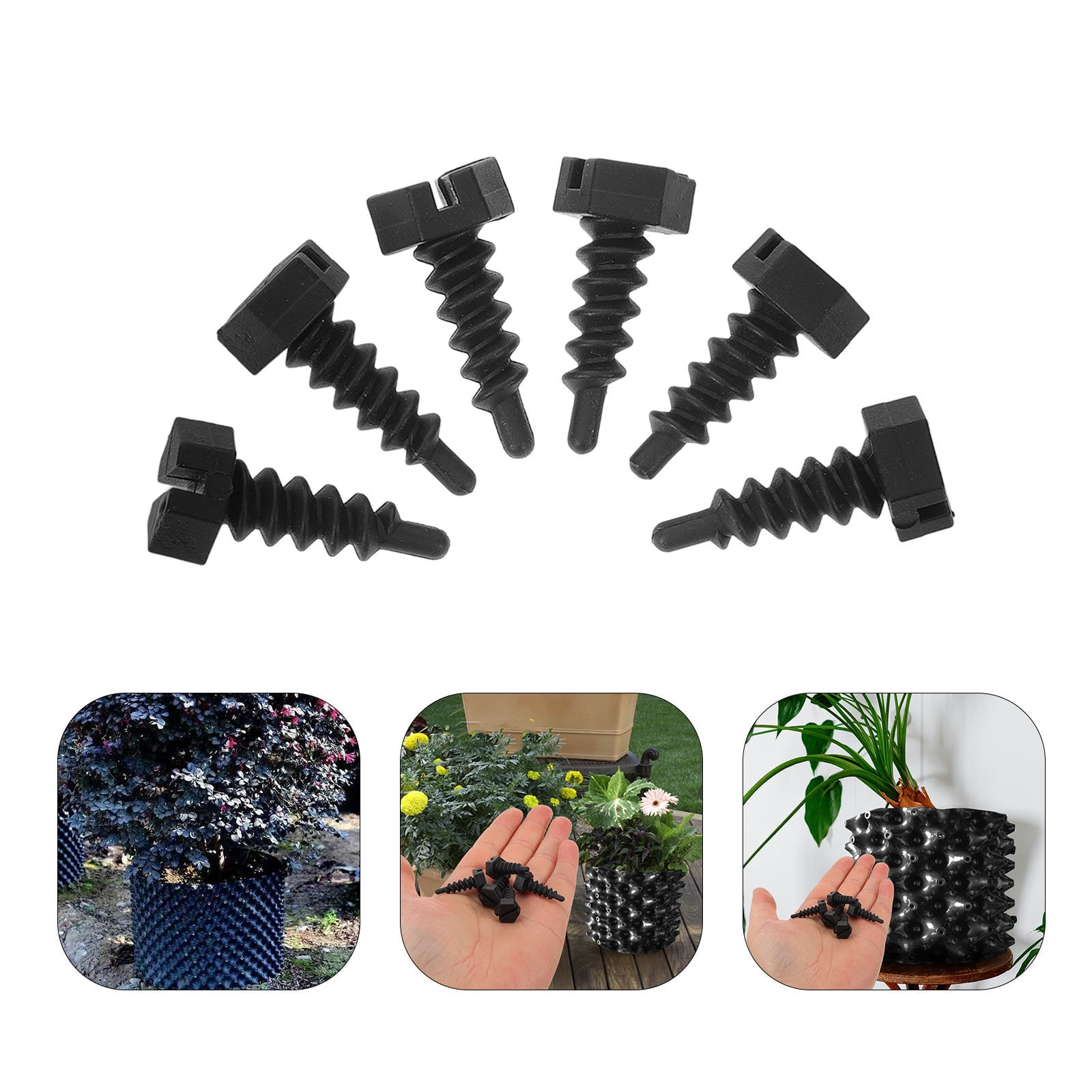 Raindrops Reproduction Control Screws Black 100Pcs 1.1X0.5X0.4In Plant ...