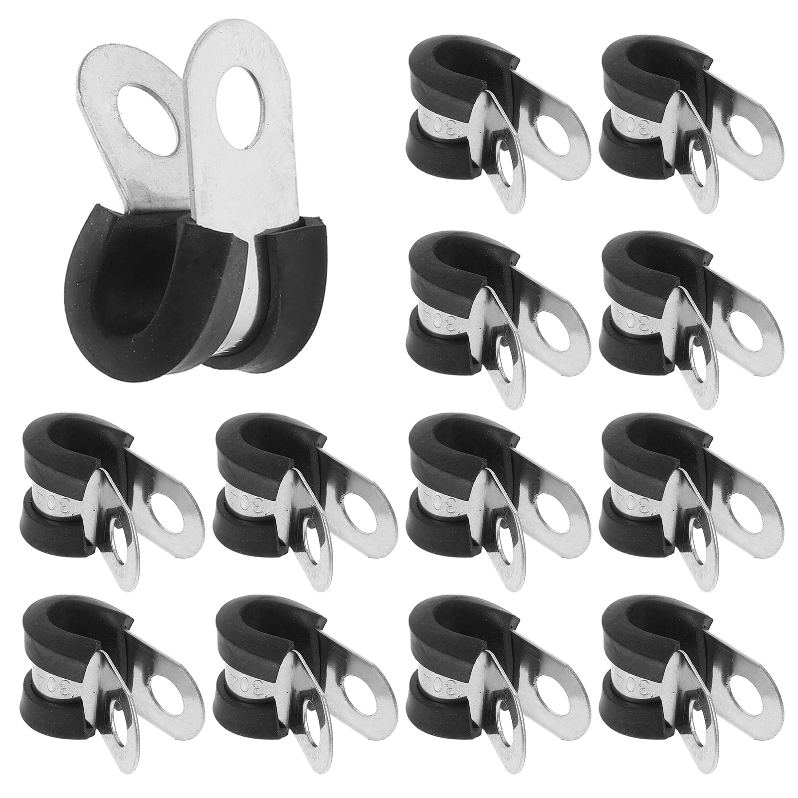 Worgeous 100 Pcs Tube Clamps Stainless Steel Cable Clamps for and Hose ...