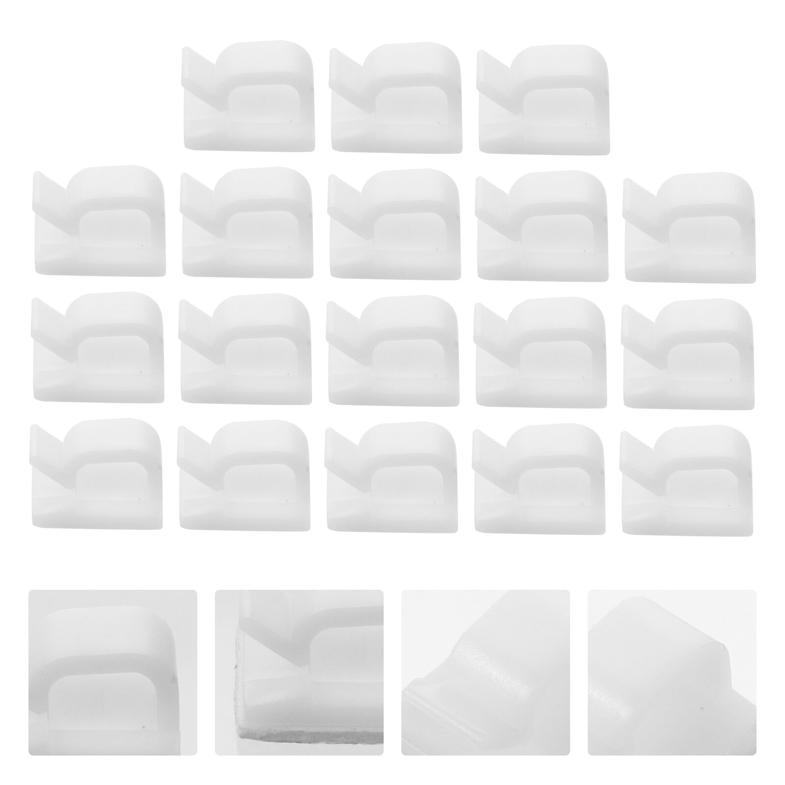 Worgeous 100 Pcs White Nylon Cable Clips for Home Use Durable Cord ...