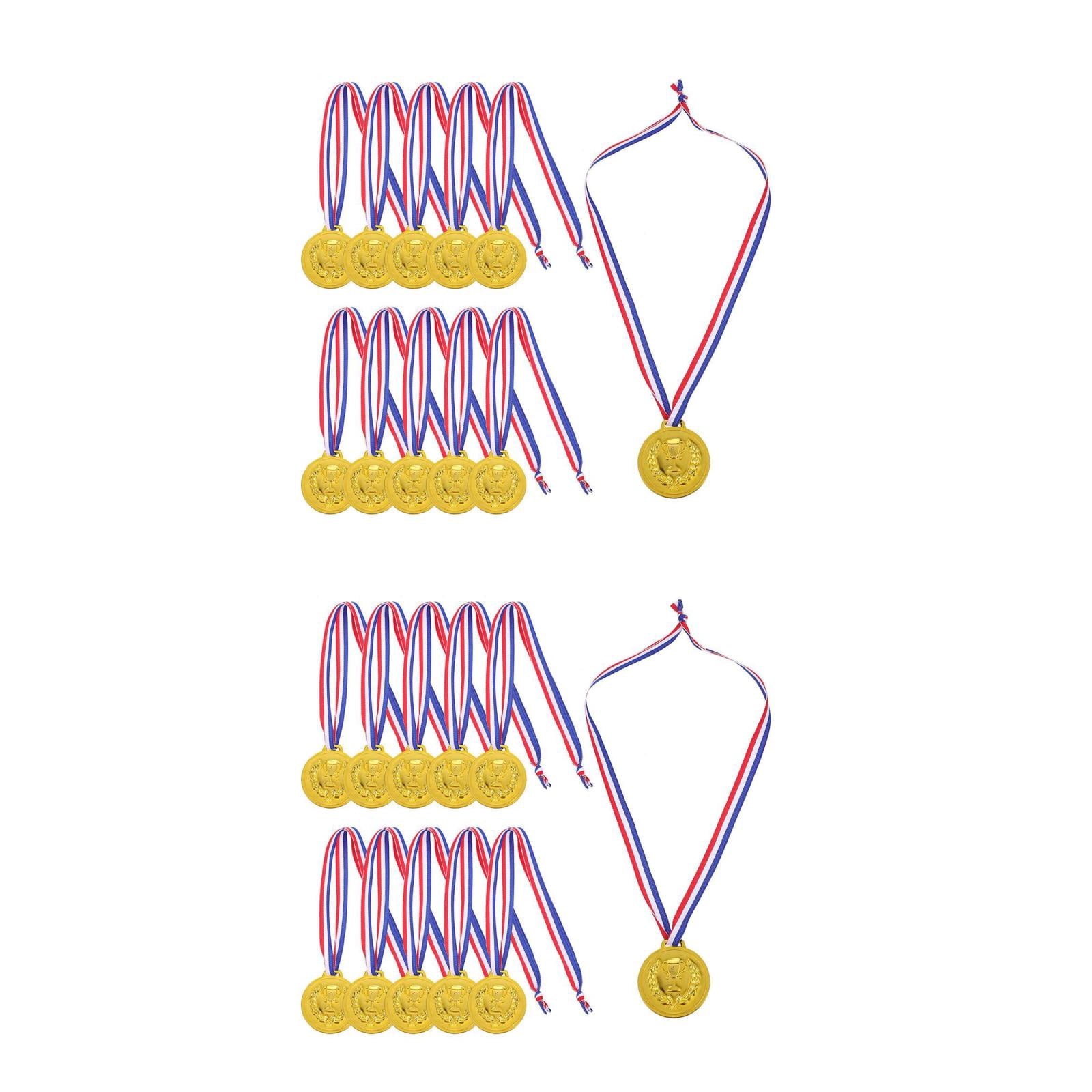 Worgeous 100 pcs Football Party Favor Medals First Place Ribbon Medals ...