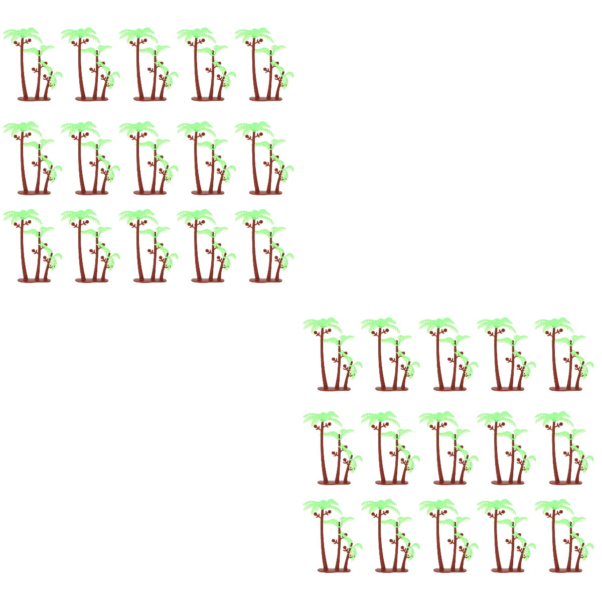 Worgeous 100 pcs Hawaiian Party Coconut Tree Cake Topper Miniature ...