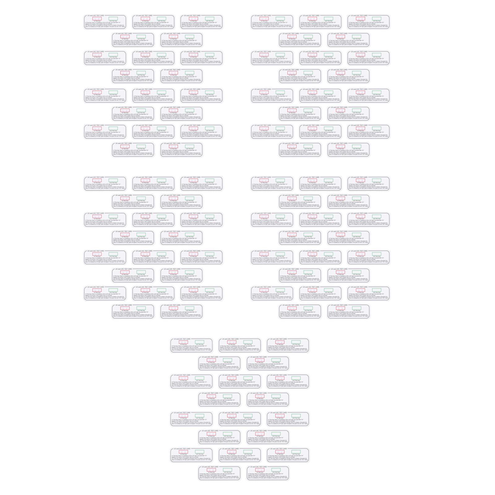 Worgeous 100 pcs Uv Identifying Cards For Uva And Uvc Light Wavelength ...