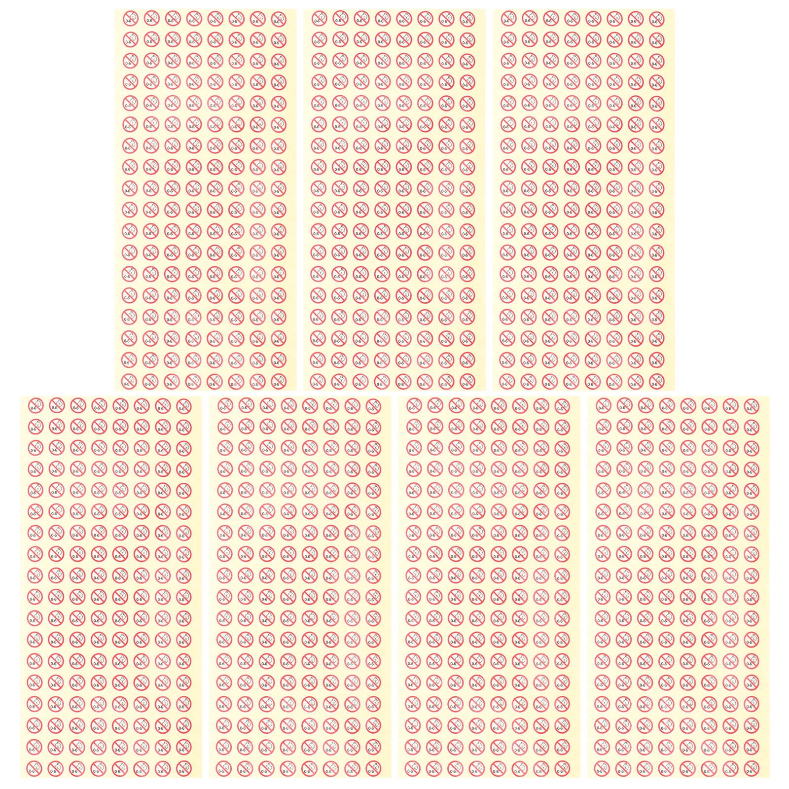 Worgeous 1000 pcs Not Allowed Infant Stickers Toy Label Stickers Food ...