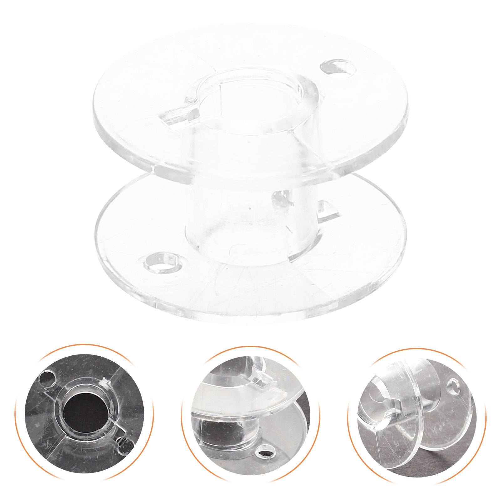 Worgeous 100Pack Portable Thread Bobbins for Sewing Machine Transparent ...
