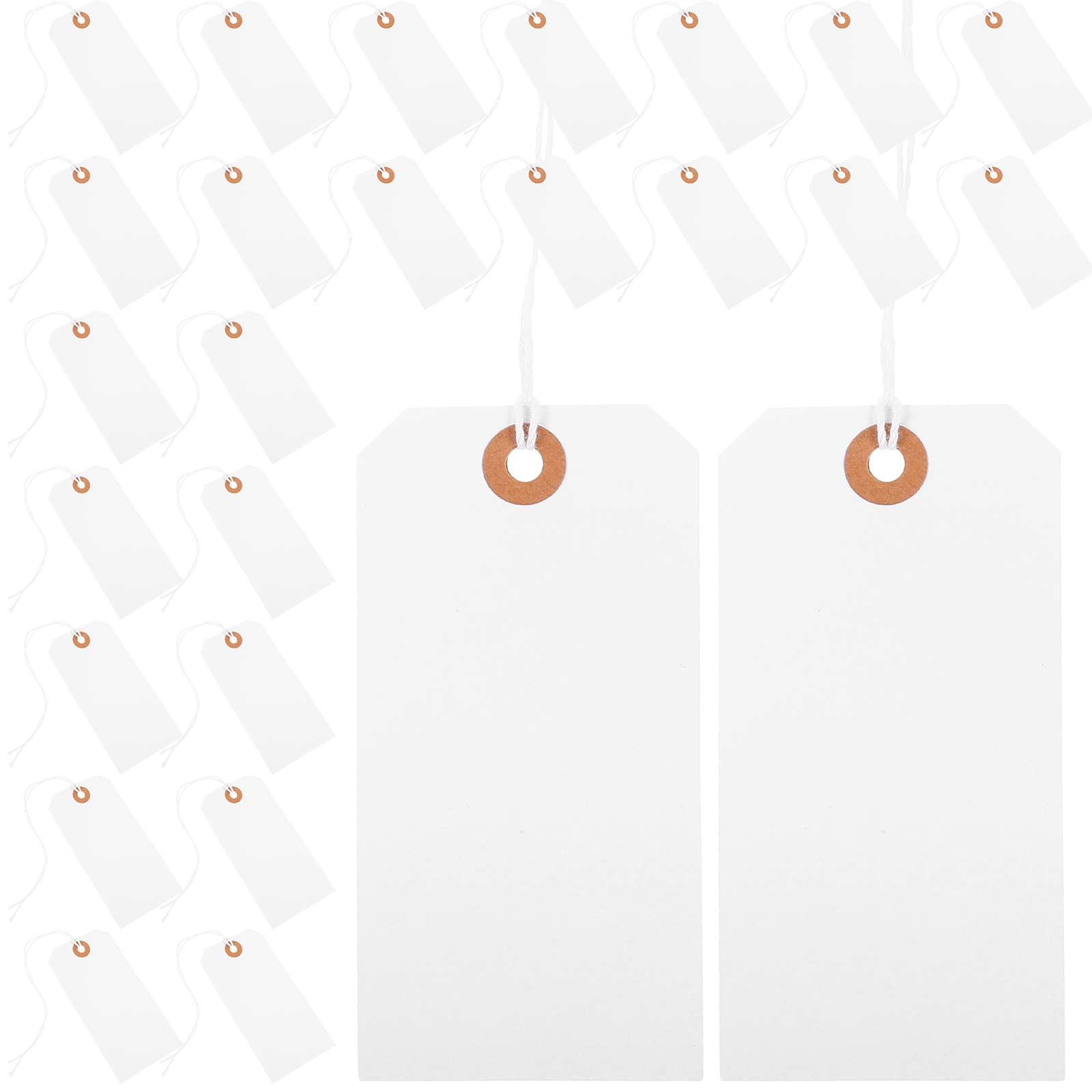 100Pcs Paper Blank Hanging Tags Label Tags with String DIY Paper Blank ...