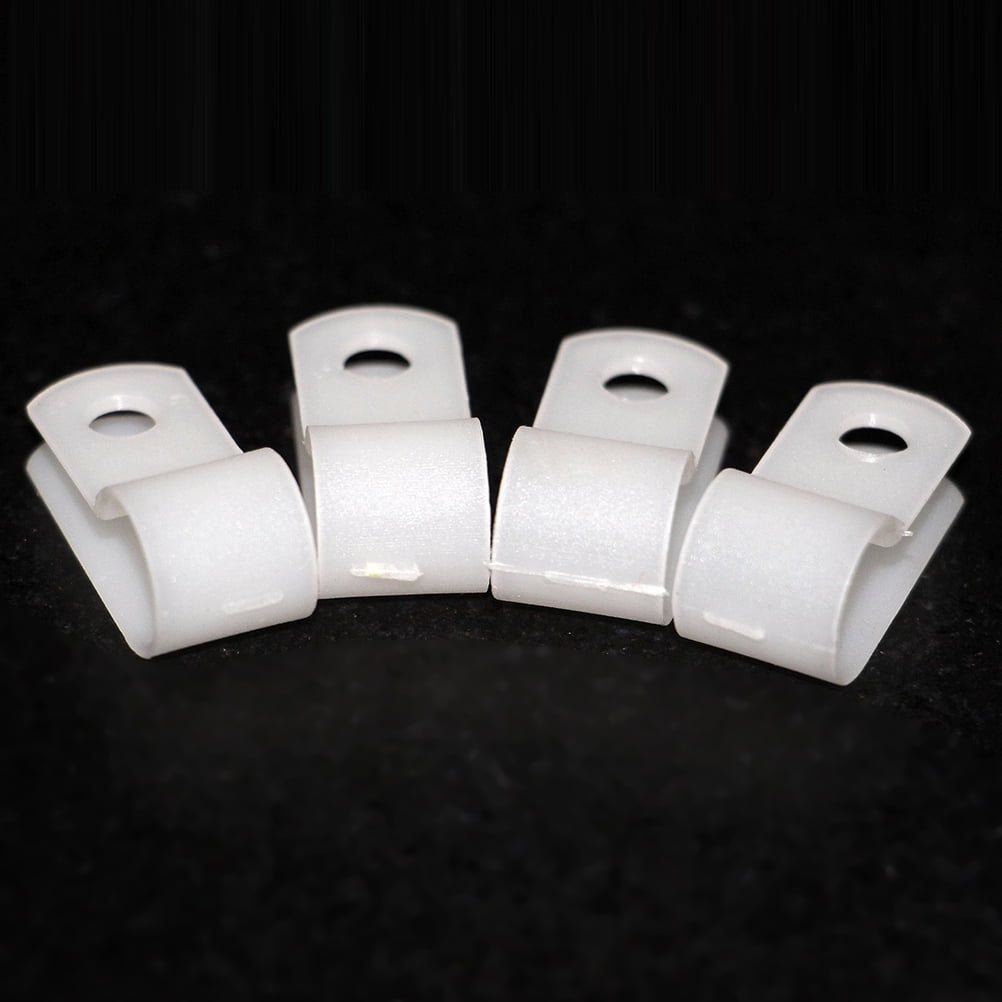 Worgeous 100Pcs Plastic Project Use R-type Wire Holder Cable Clamp Line ...