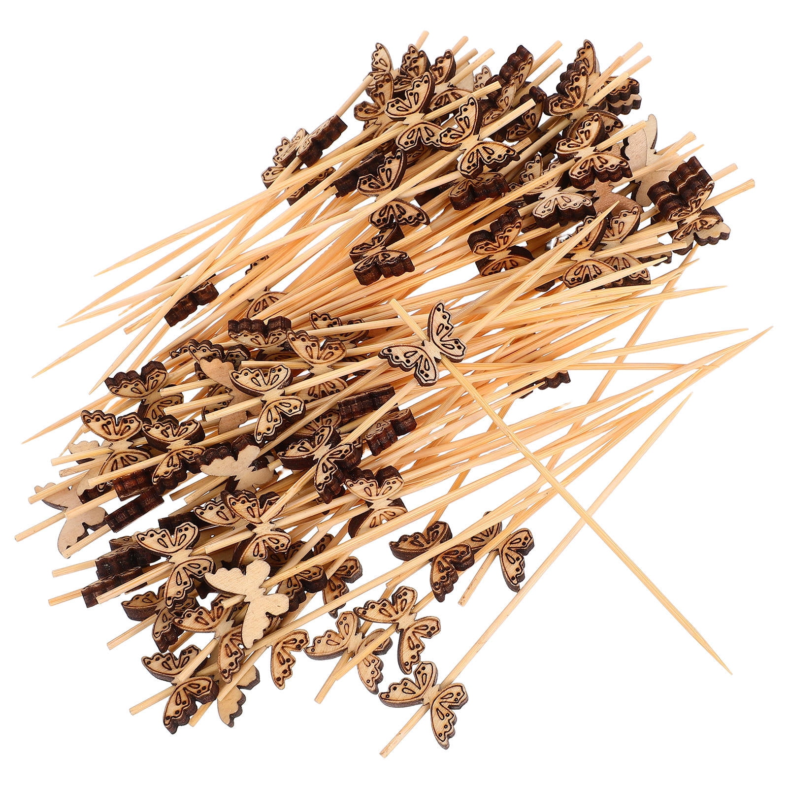 Worgeous 100pcs Bamboo Food Picks Wood Cocktails Sticks For Appetizers ...