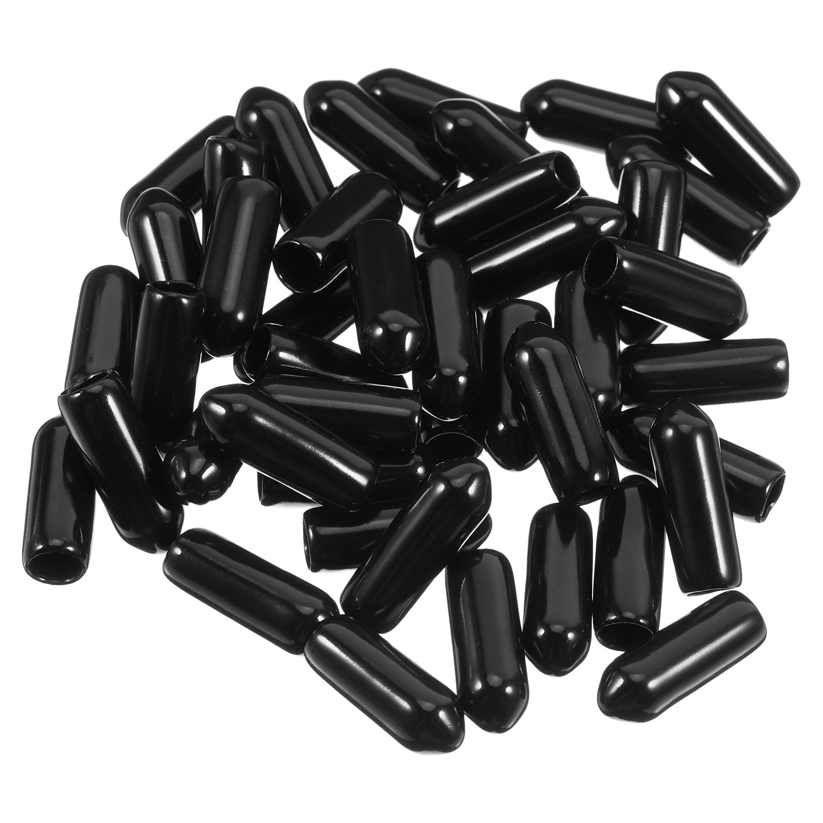 Worgeous 100pcs Black PVC Screw Thread Protectors Rubber End Caps for ...