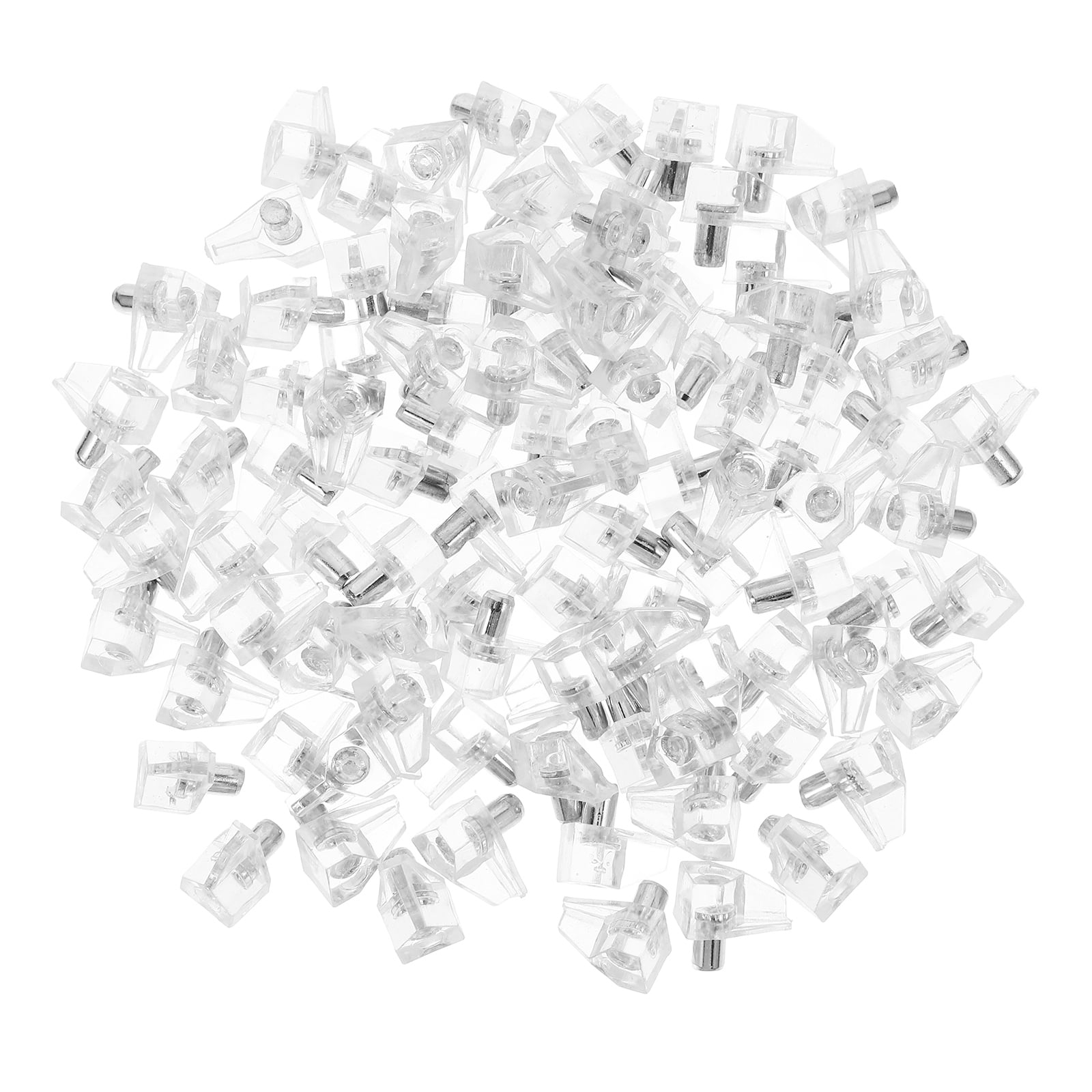 Worgeous 100pcs Clear Plastic Shelf Support Pegs Shelf Pins Cabinet ...