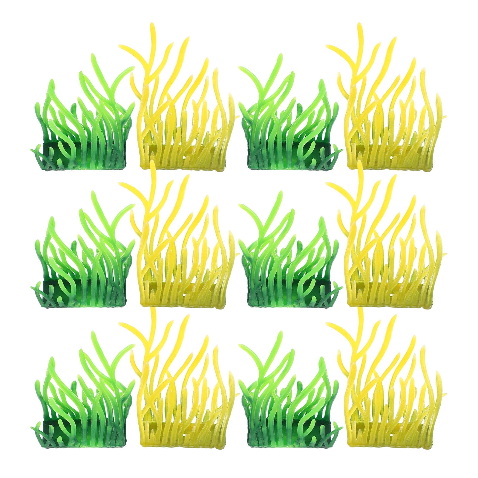 Worgeous 100pcs Plastic Fake Grass Aquarium Fish Tank Grass Artificial ...
