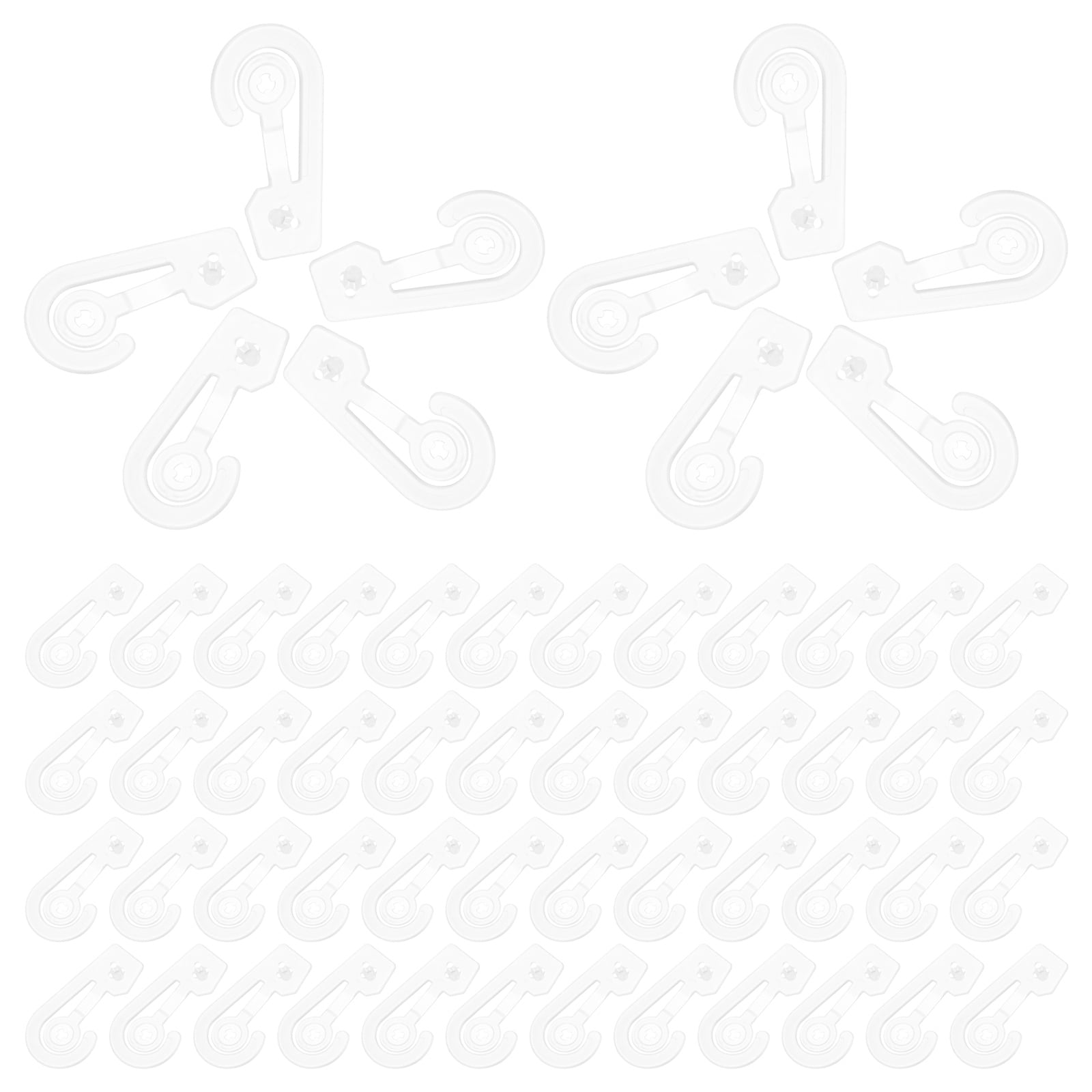 Worgeous 100pcs Plastic Snap Hook Wall Mounted Hanging Hooks Document ...