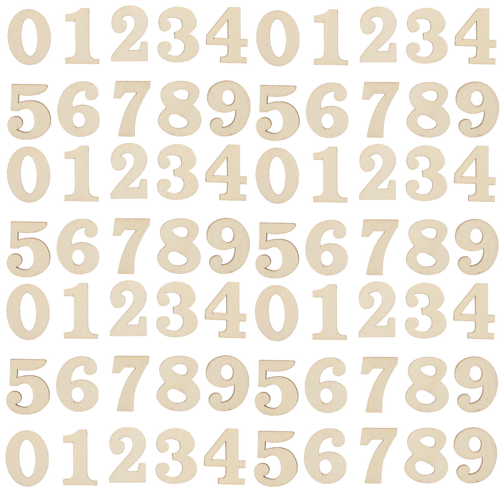 COSMOBETTY Durable Wooden Numbers for DIY Decoration Khaki Synthesis ...