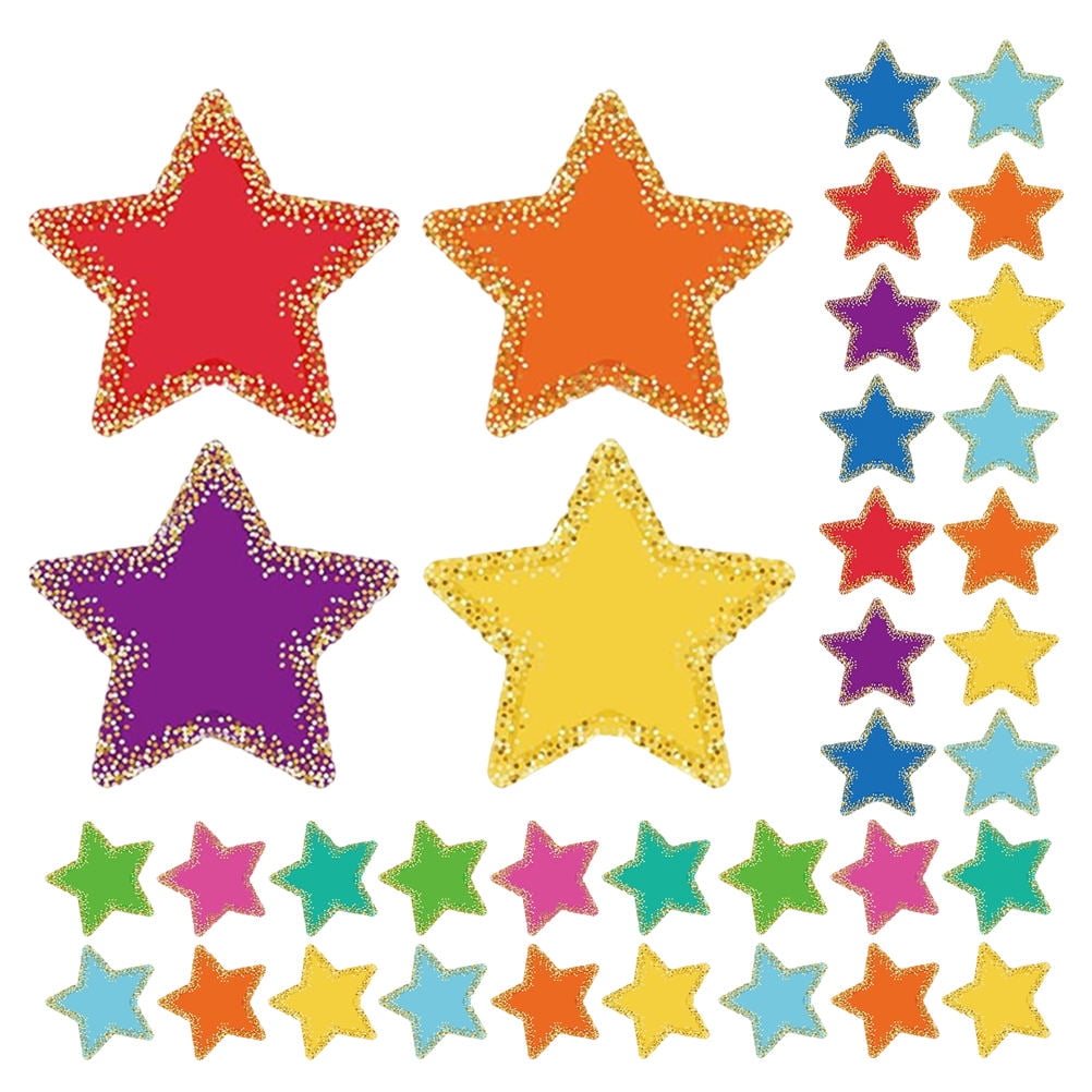 Worgeous 108 Sheet Classroom Bulletin Board Star Cutout With Colorful ...