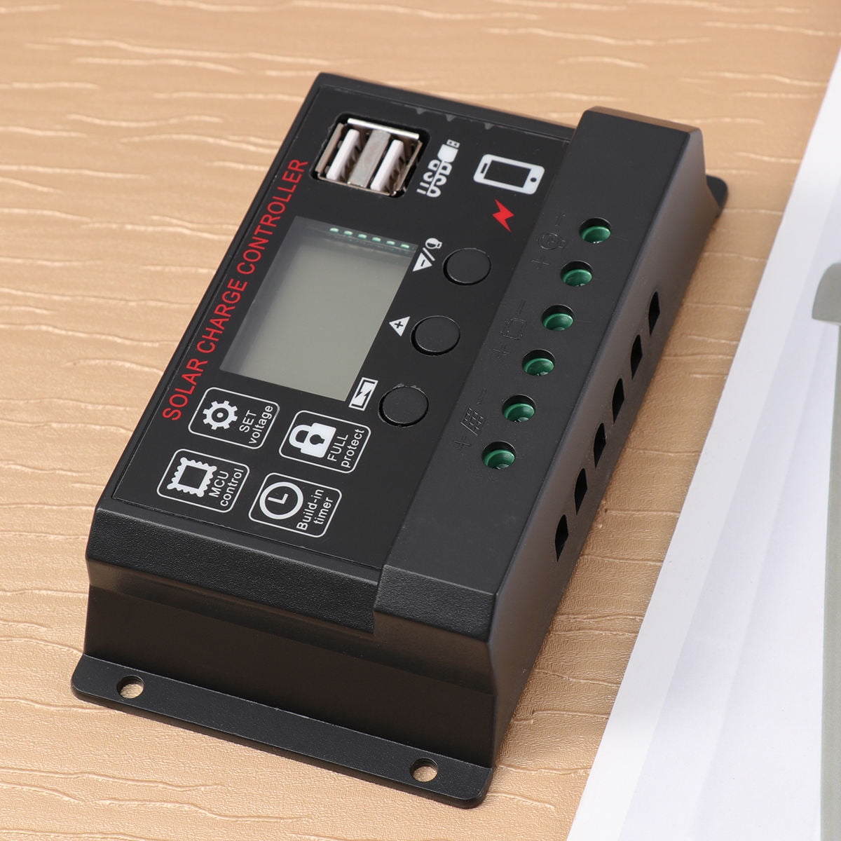 Worgeous 10A 12V 24V Solar Cell Panel Controller Auto LCD Dual USB ...