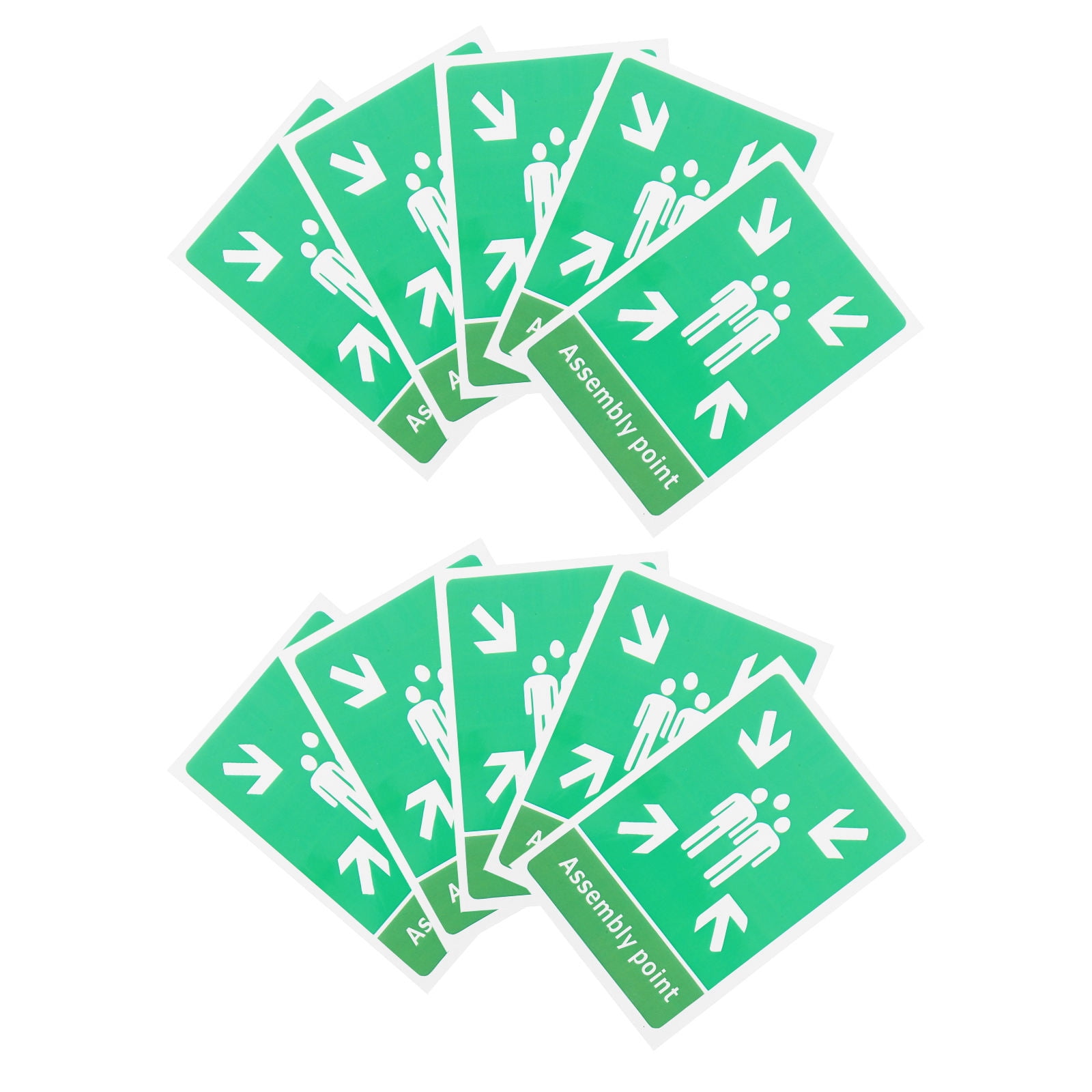 Worgeous 10PCS Emergency Exit Sign Stickers Fire Evacuation Assembly ...