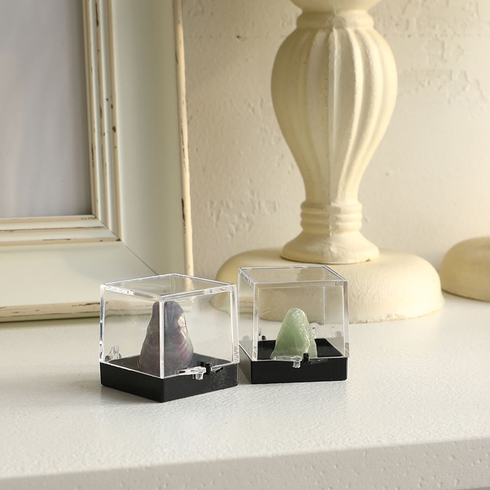 Worgeous 10PCS Mini Clear Square Plastic Display Cases for Stone ...
