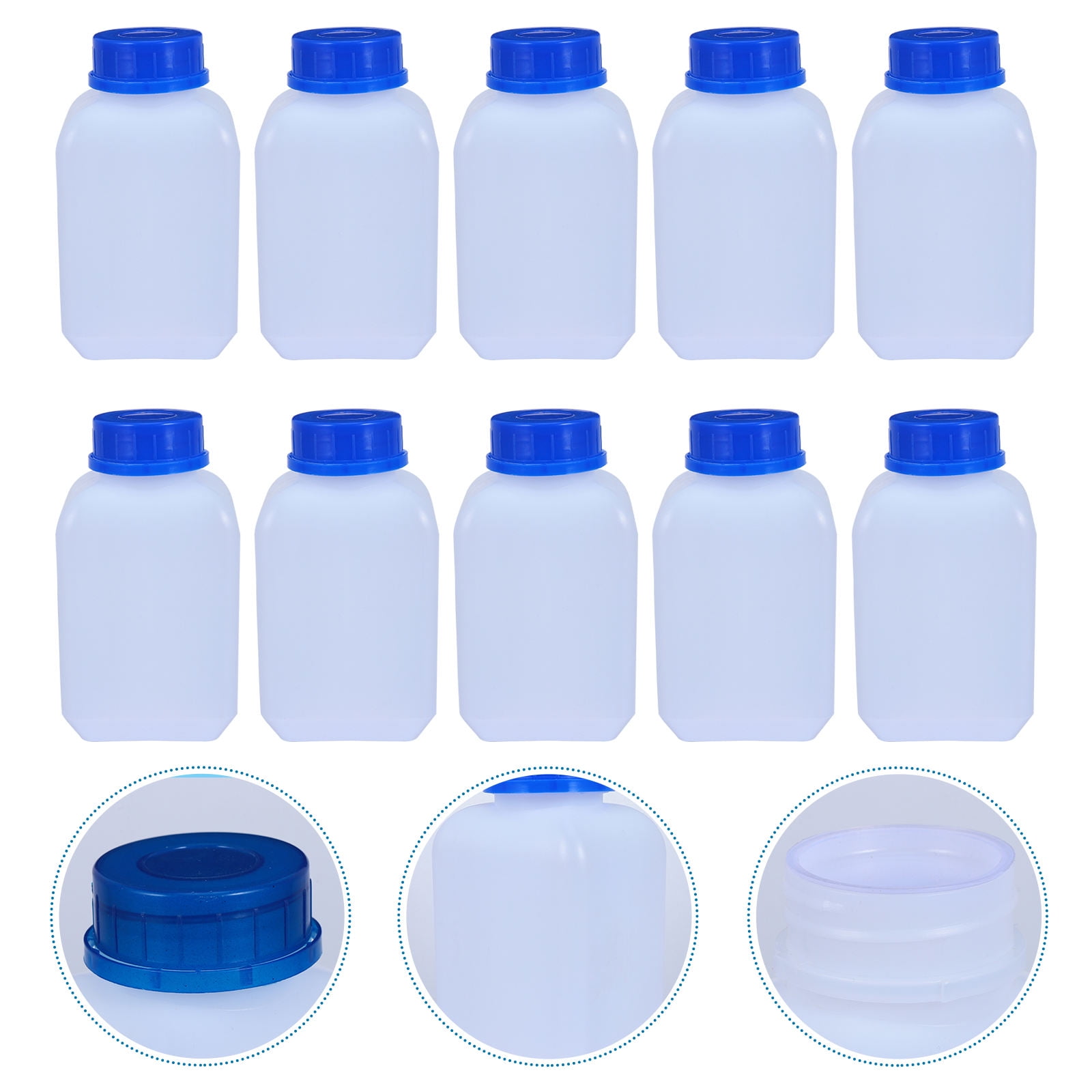 Worgeous 10PCS Plastic Chemical Reagent Bottle Laboratory Sample ...