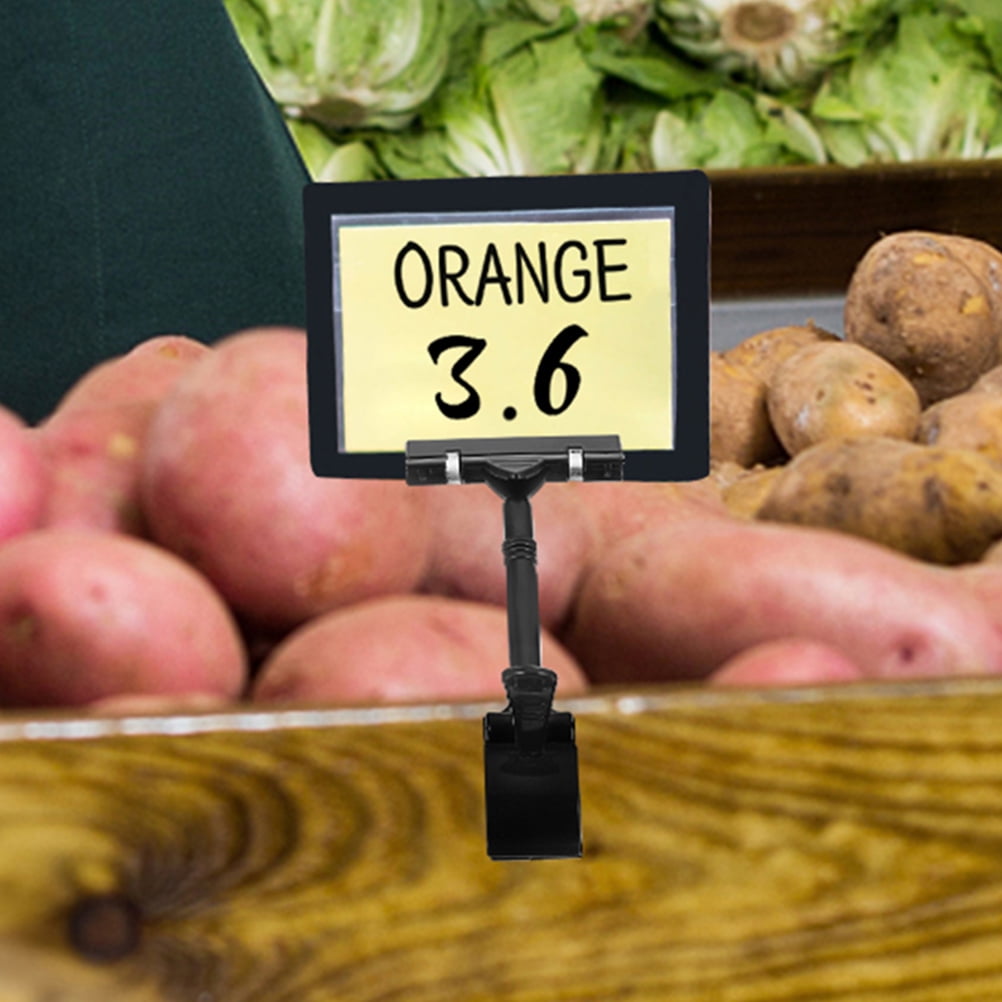 Worgeous Sign Clip Merchandise Sign Holder Black Stainless Steel 10Pcs ...