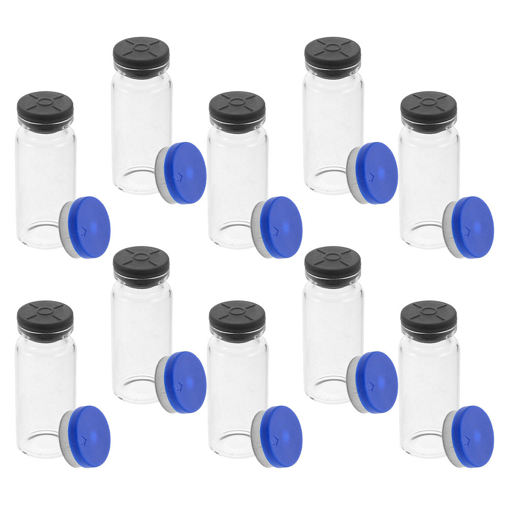 Worgeous 10Pcs Clear Glass Vials for Laboratory Use with Tubular Shape ...