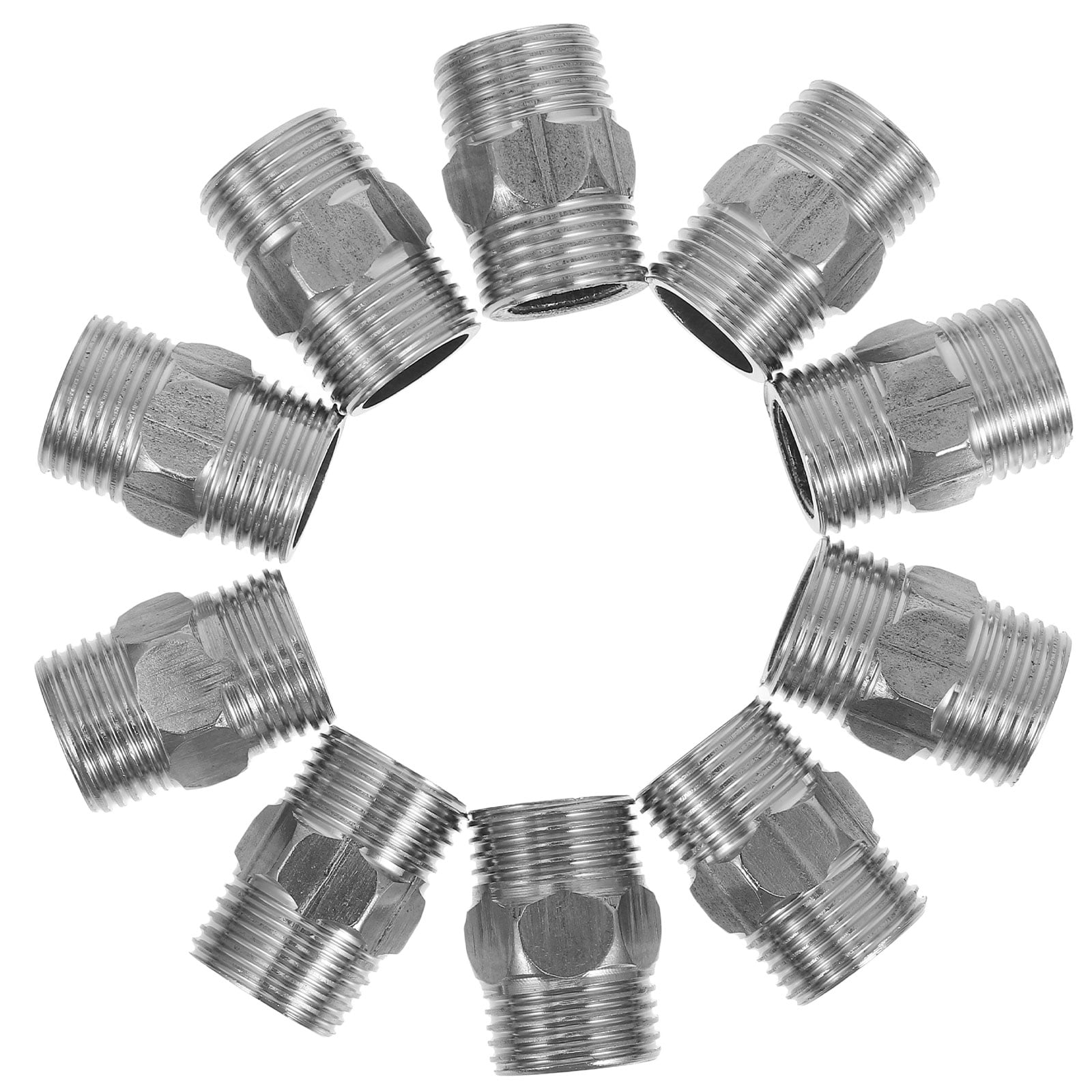 Worgeous 10Pcs Male Pipe Fittings Stainless Steel Threaded Adapters ...