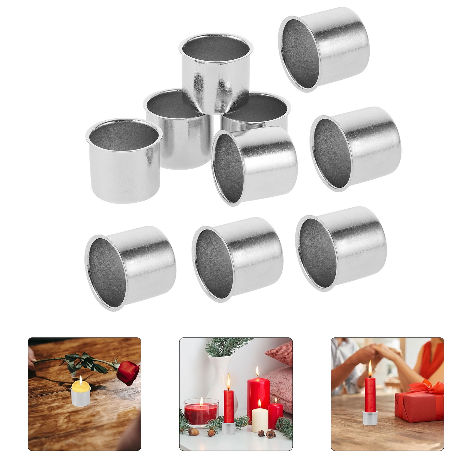 Worgeous Candles Drip Protectors Candle Cup Metal Multi 10Pcs - Walmart.com