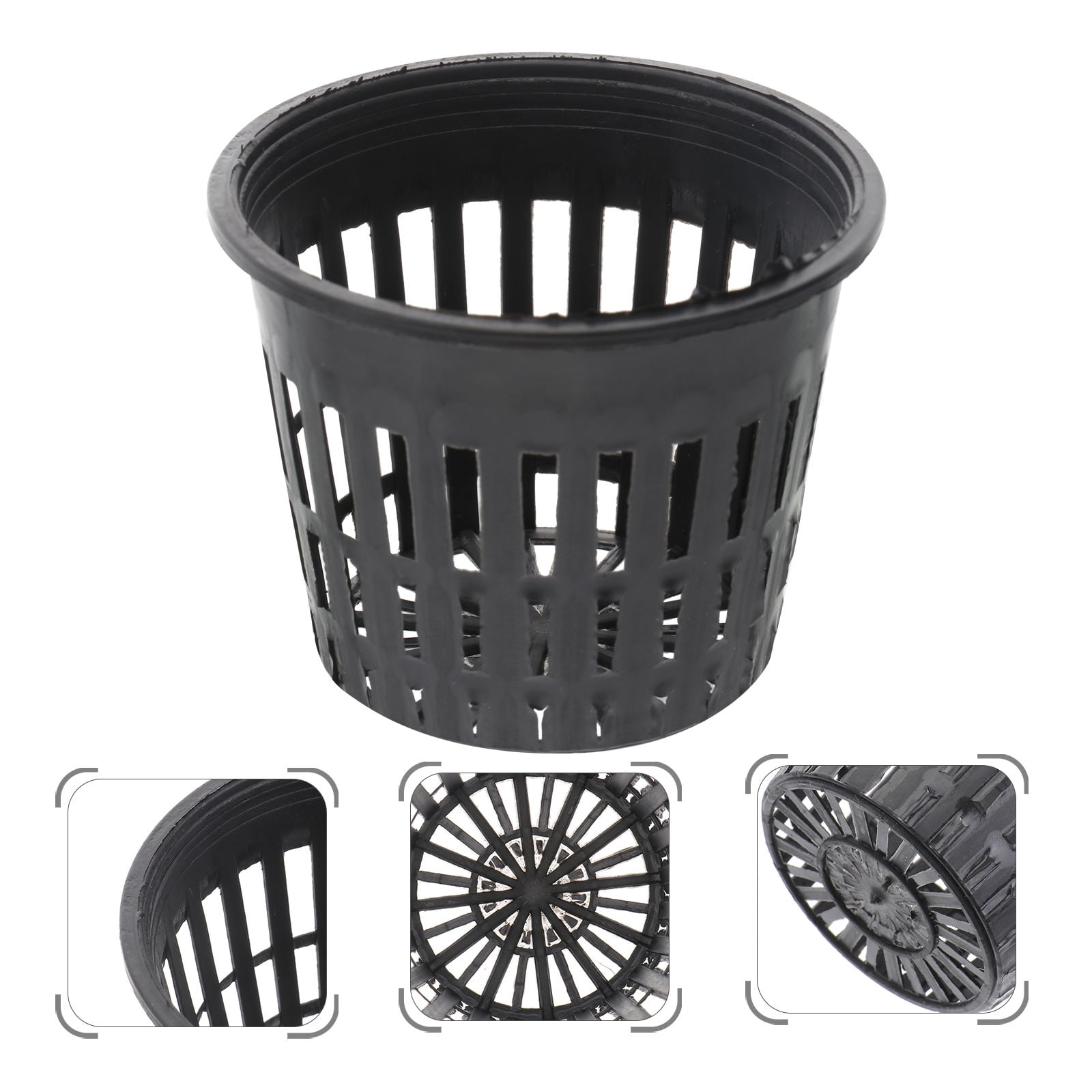 Worgeous Nursery Pots Hydroponic Recycled Plastic Mini Mesh 10Pcs Black ...