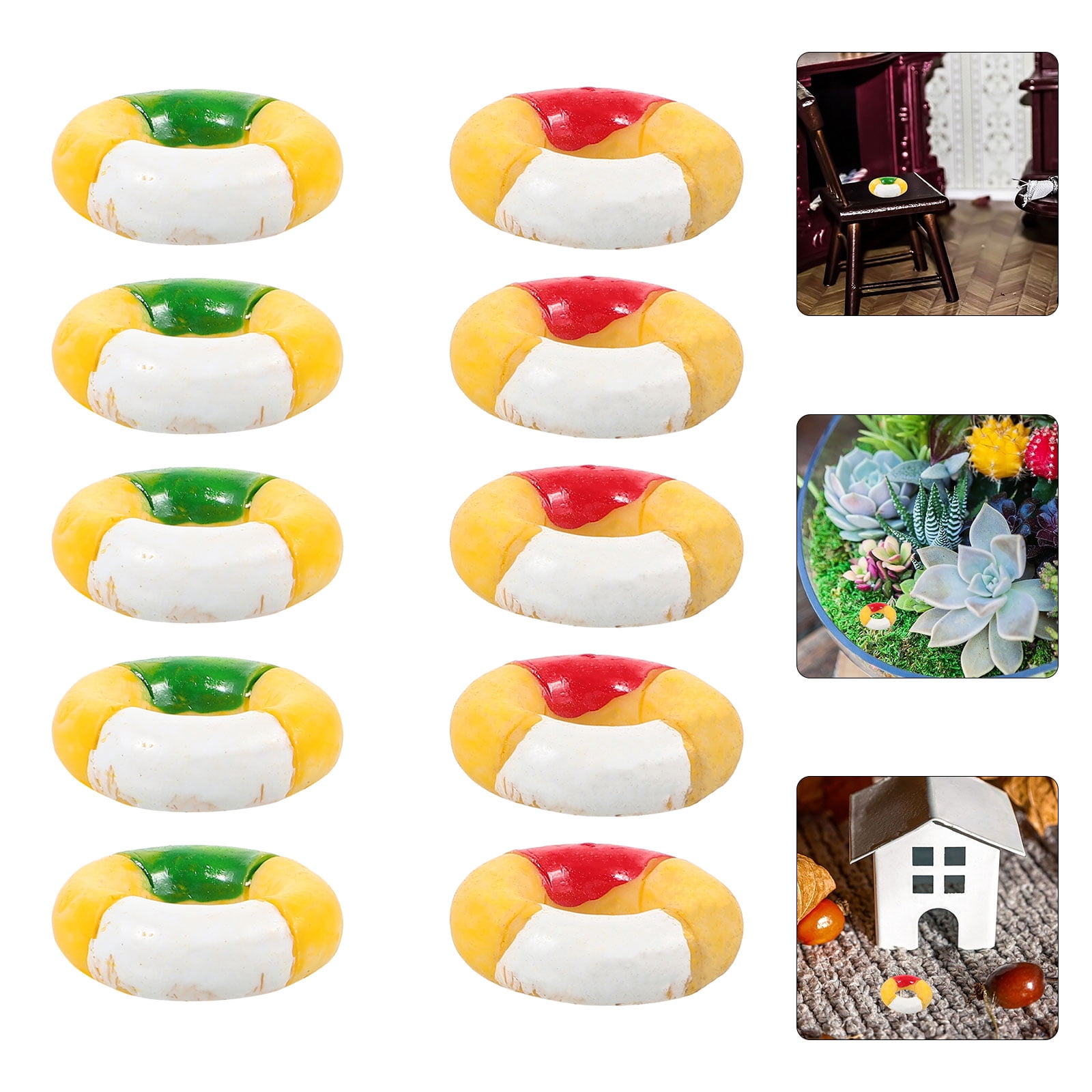Worgeous 10Pcs Mini Swimming Rings Cartoon Tiny Swim Rings Statues ...