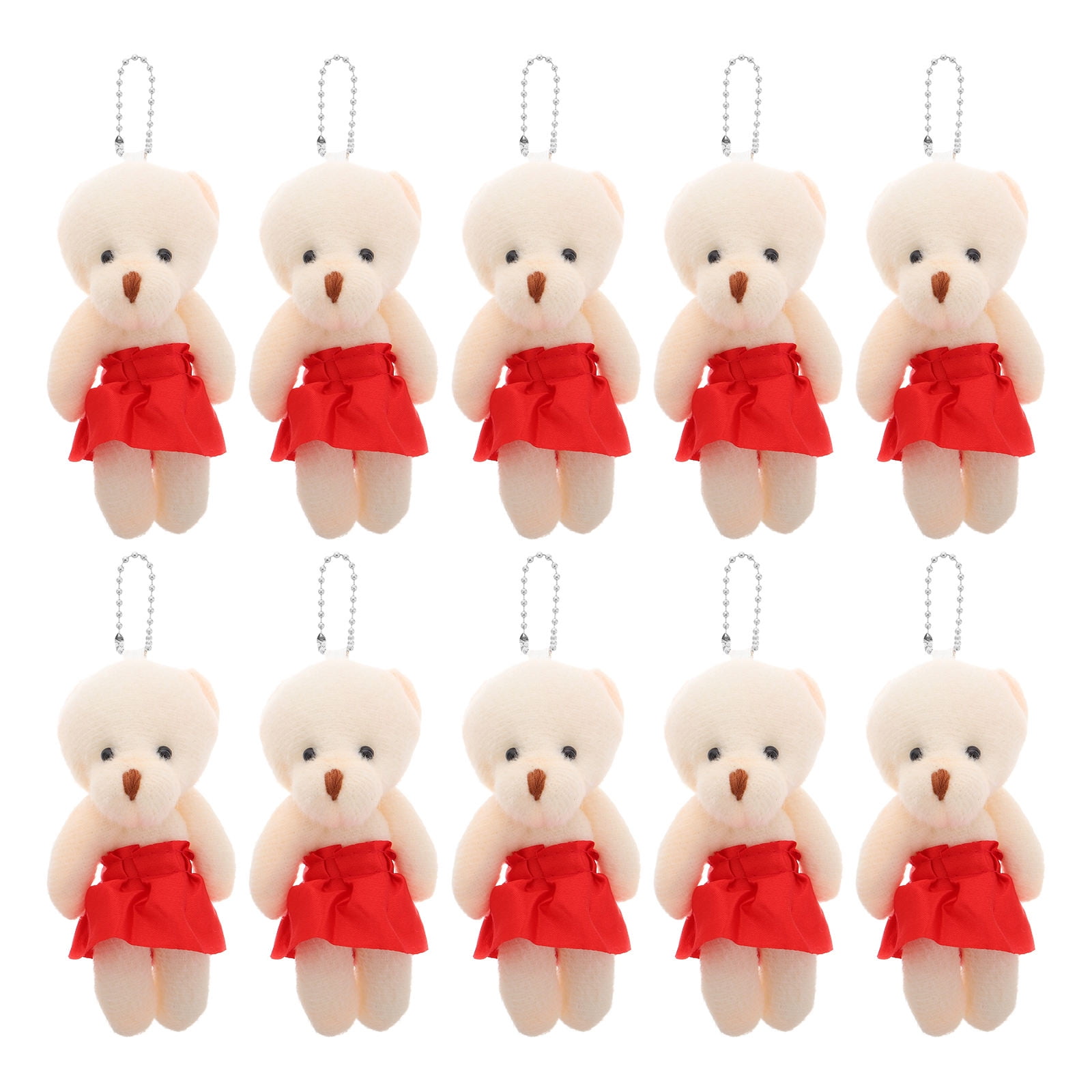 Worgeous 10Pcs Miniature Plush Bear Keychain Cute Stuffed Animal ...