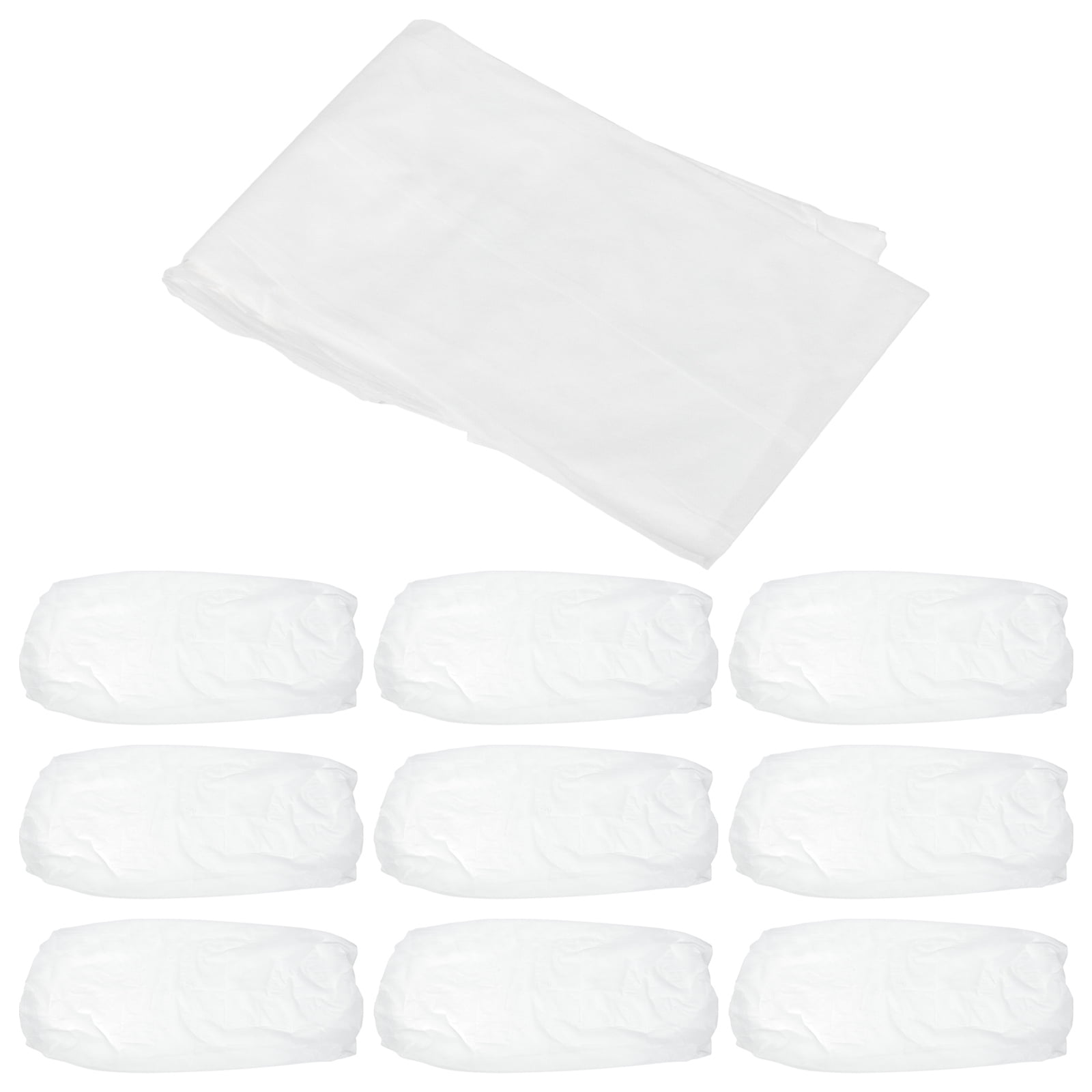Worgeous 10Pcs One-Time Use Bed Sheets Disposable Non-Woven Film White ...
