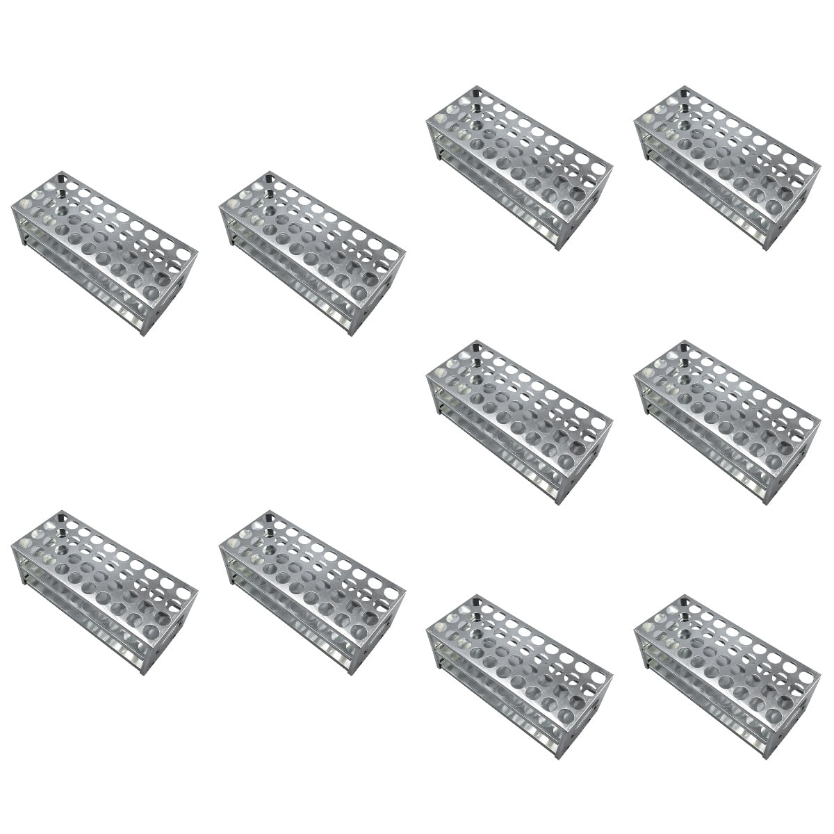 Worgeous 10pcs Aluminum Test Tube Rack 40-Hole Test Tube Storage Rack ...