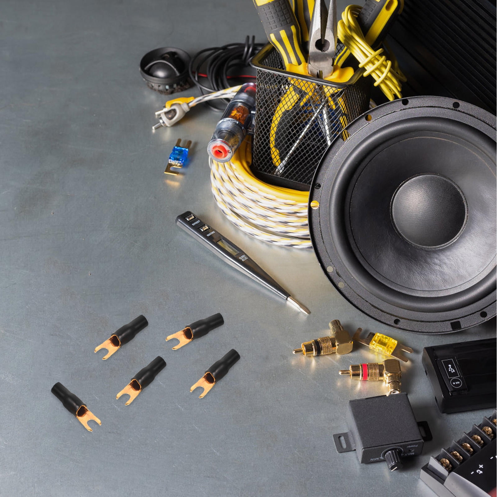 Worgeous 10pcs Car Audio Terminal Crimpers Insulated Spade Connectors ...