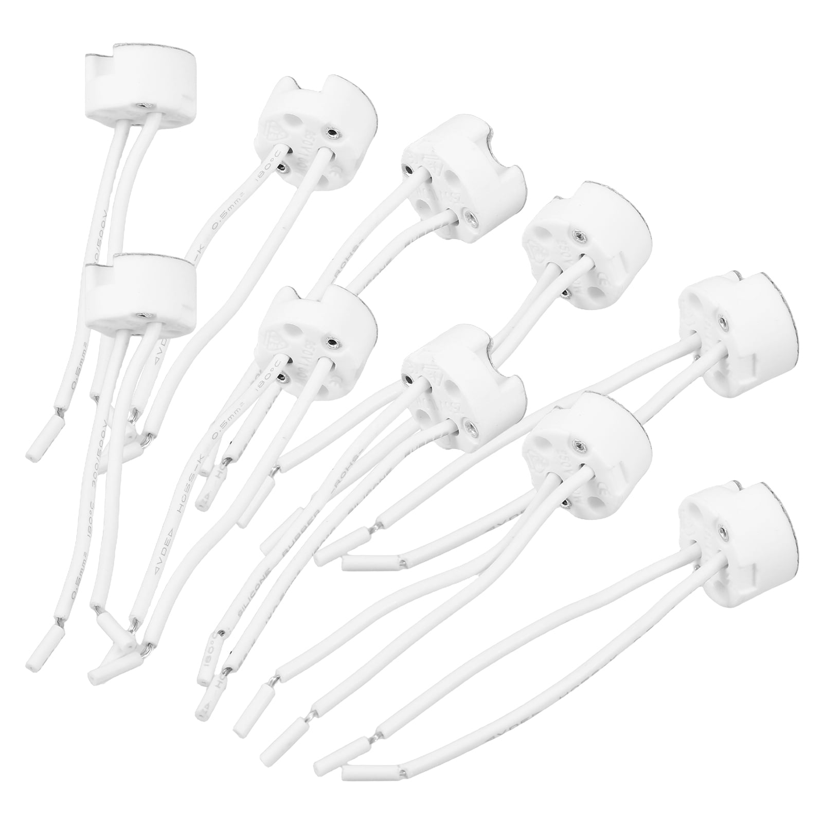 Worgeous 10pcs Ceramic Light Socket Adapter Mr16 Light Socket ...