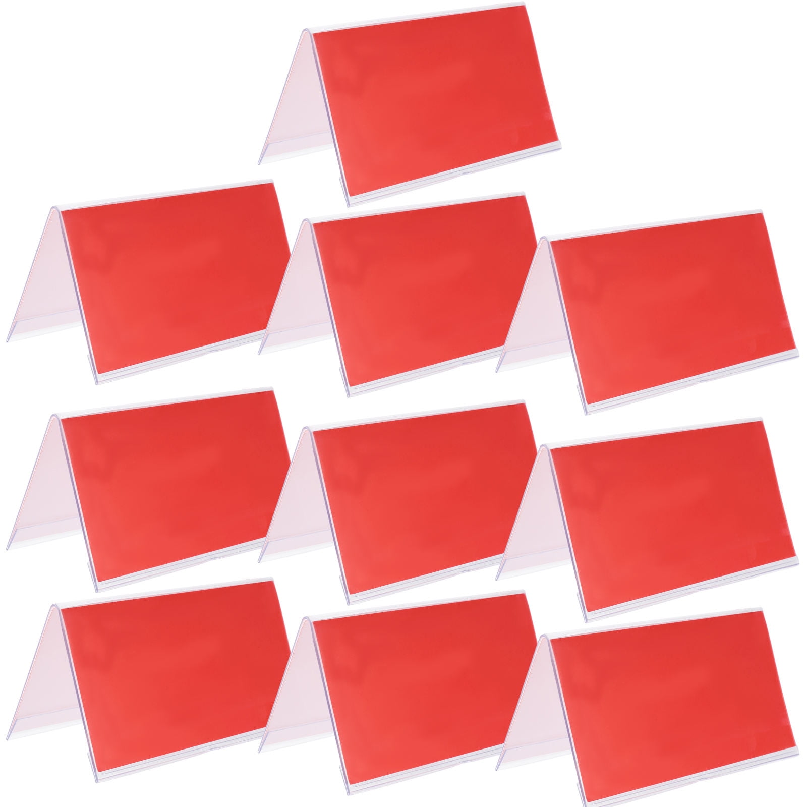 Worgeous 10pcs Clear Plastic Triangle Double-Sided Desk Name Plates for ...
