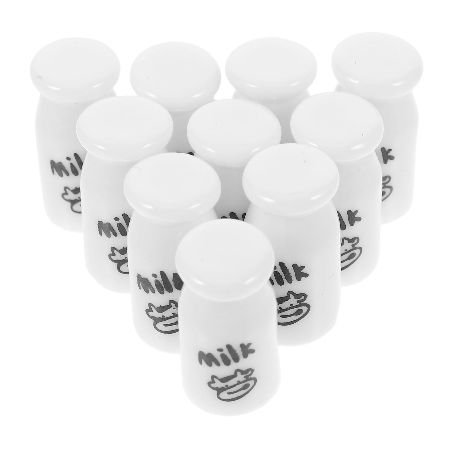 Worgeous 10pcs Creative Milk Bottle Miniature Diy Ornaments White Milk ...