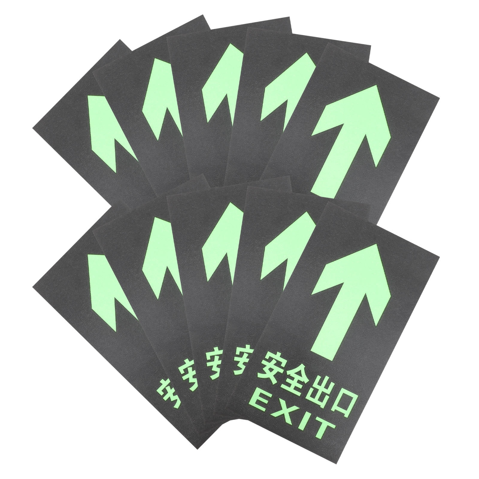 Worgeous 10pcs Emergency Exit Sign Reflective Stickers Reflective ...