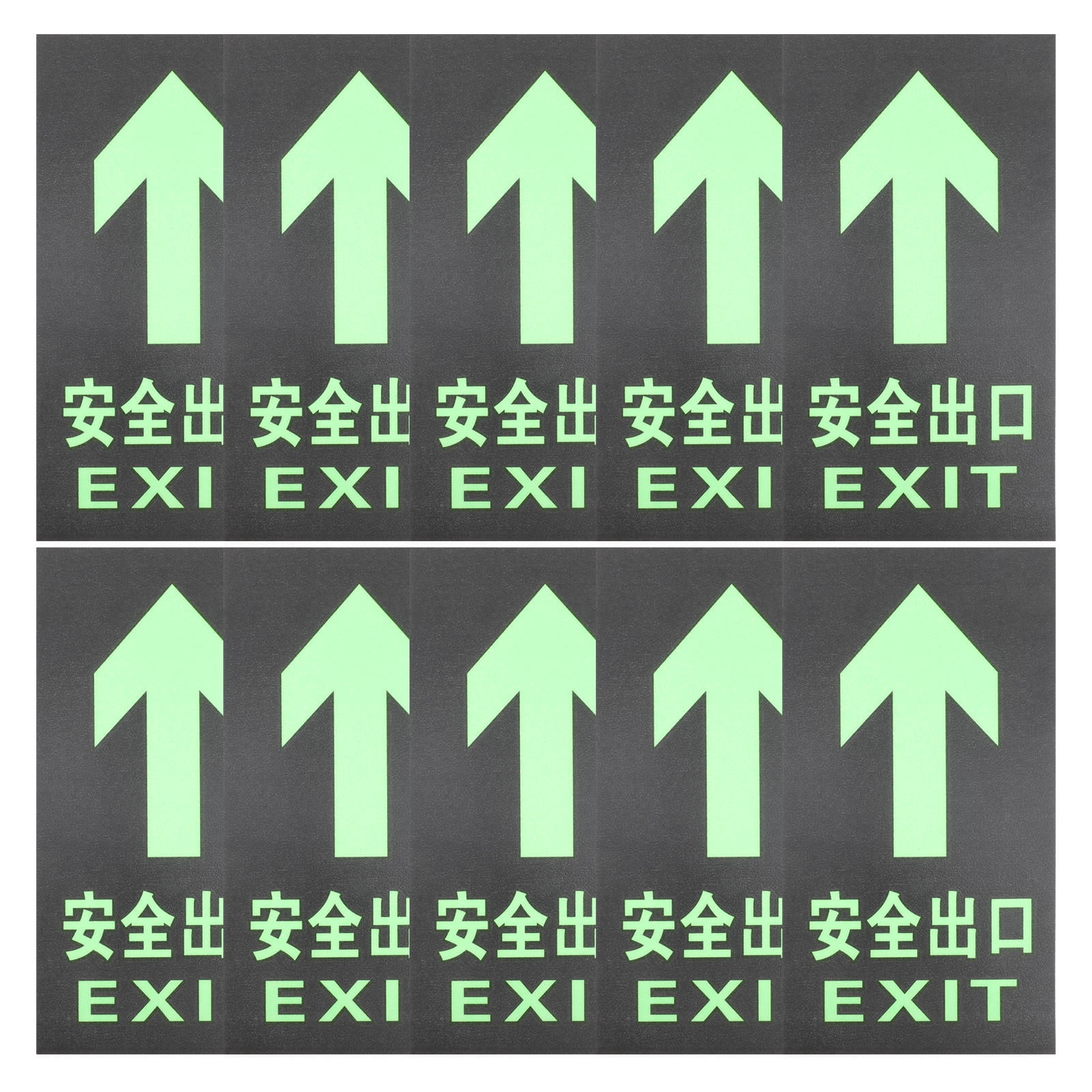 Worgeous 10pcs Exit Sign Stickers Glow In The Dark Safety Sign ...