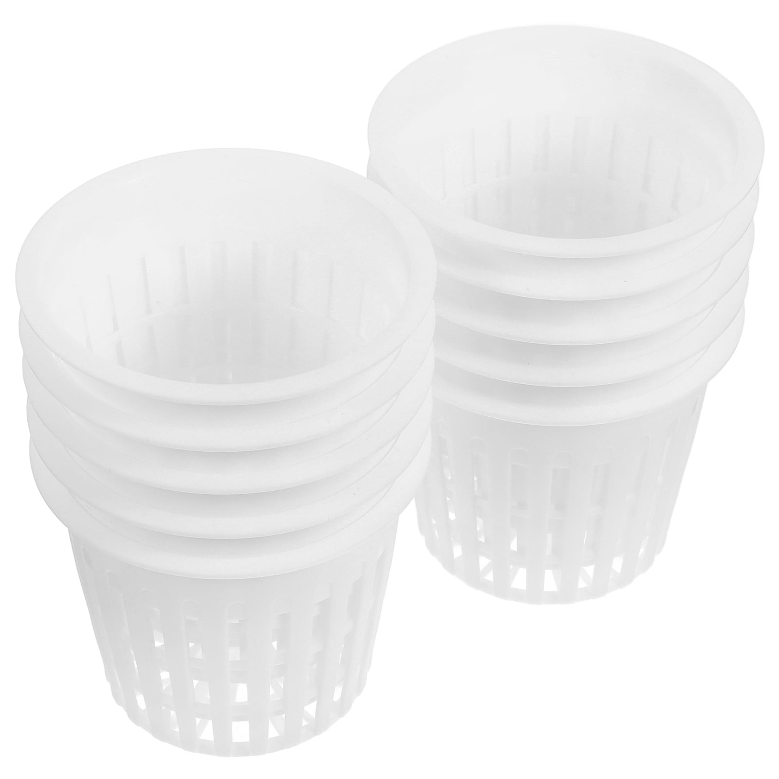 White Breathable Mesh Planter Pots with Round Base for Hydroponics ...
