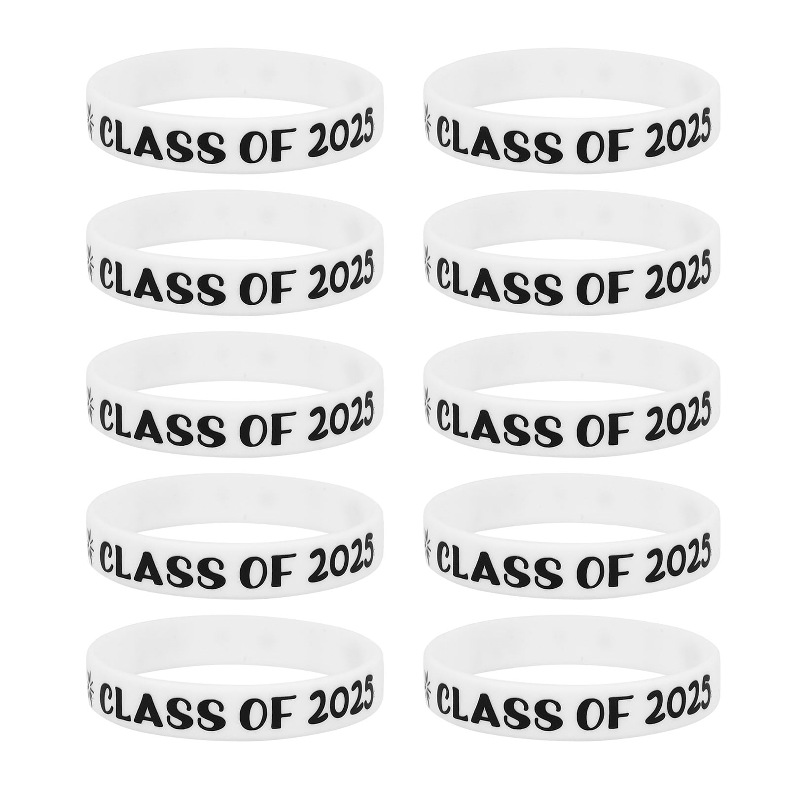 Worgeous 10pcs Graduation Silicone Wristbands Class of 2025 Bracelets ...